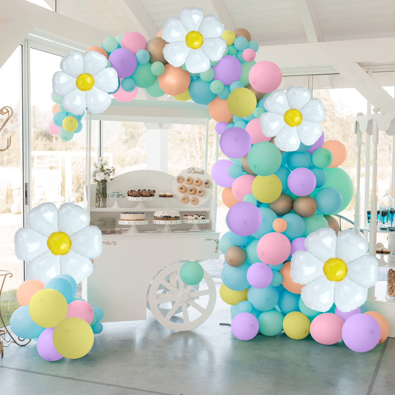 Daisy Balloon Garland Kit: Macaron Boho Flower Balloons for Groovy Decorations - Pastel Balloon ...