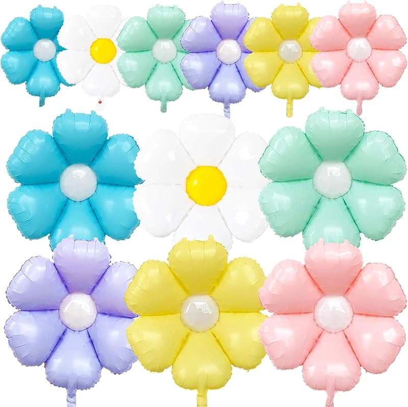 Daisy Balloons- 14Pcs Daisy Flower Foil Balloons for One or Two Groovy ...
