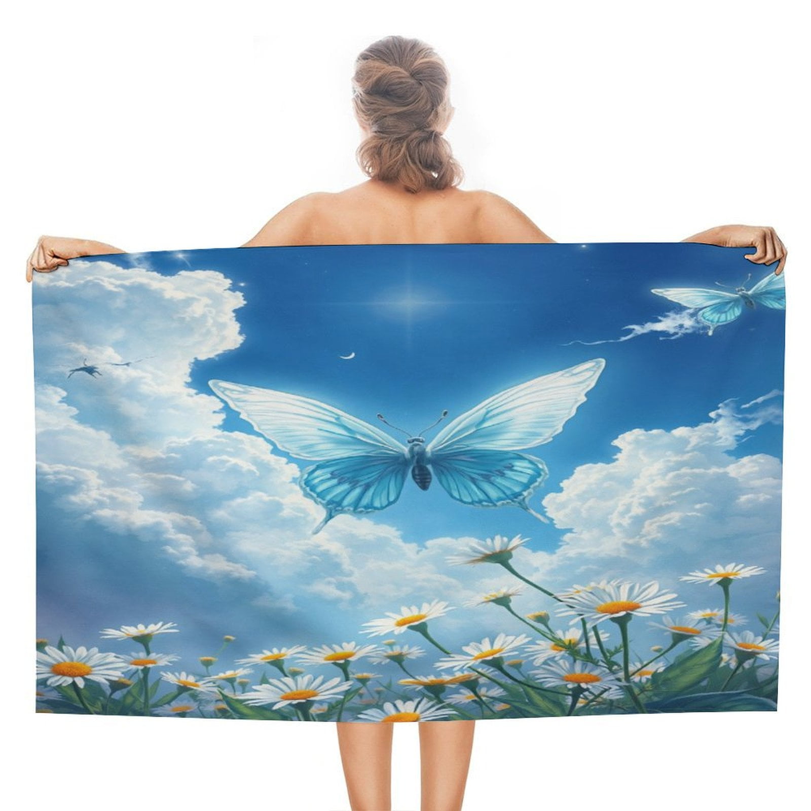 Daisy Beach Towel Absorbent Bath Towel Big Quick-drying Sunscreen ...
