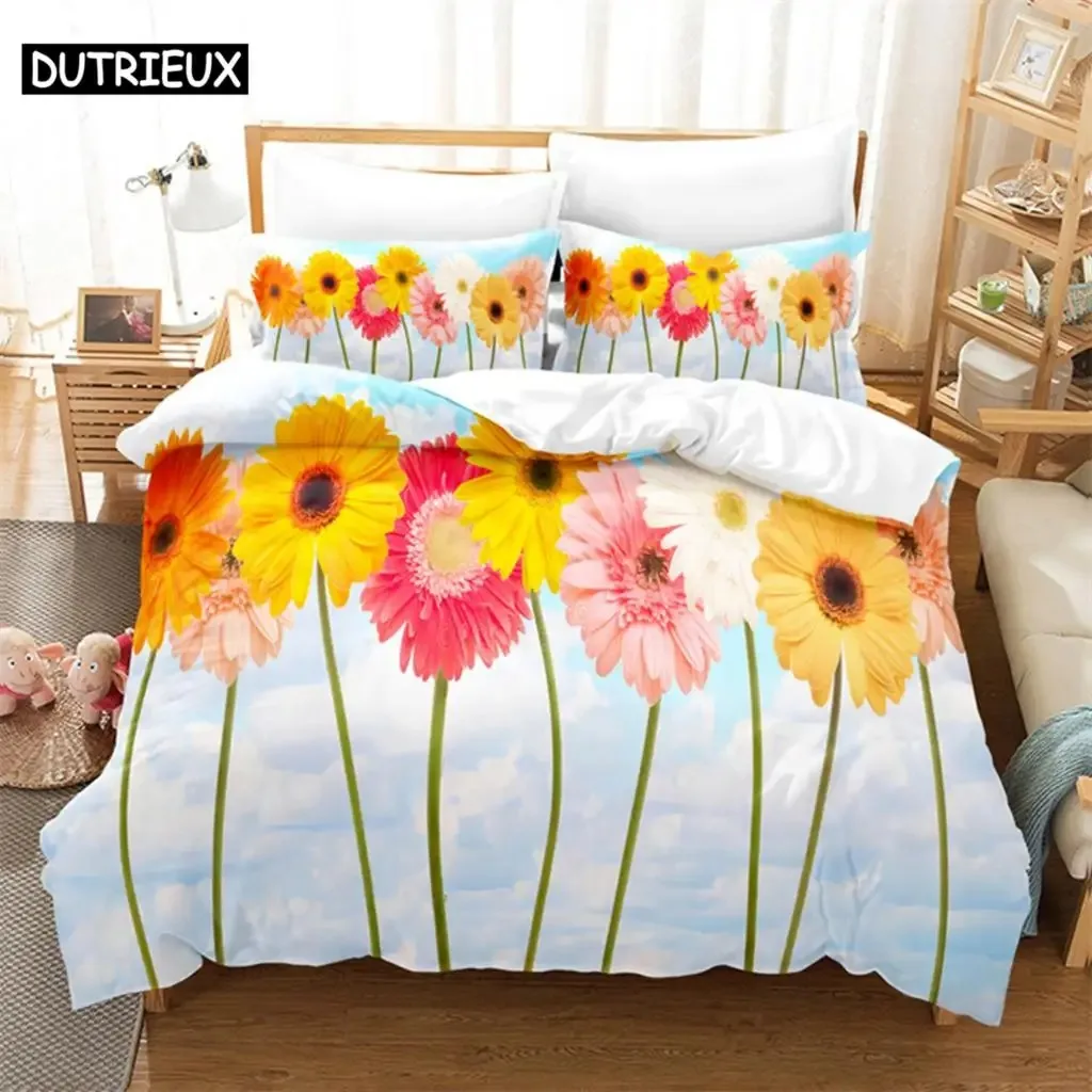 Daisy Bedding Set Flowers Duvet Cover Set Bedding Digital Printing Bed ...