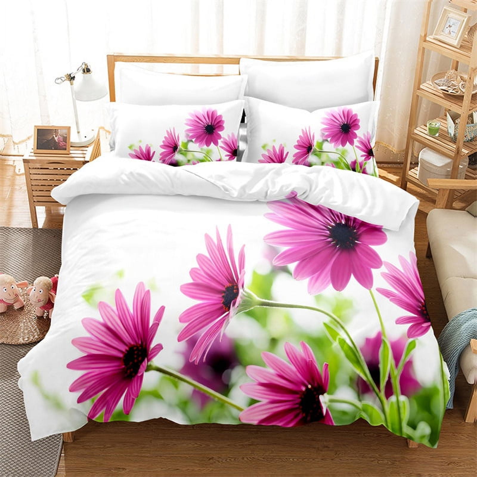 Daisy Bedding Set Flowers Duvet Cover Set Bedding Digital Printing Bed Linen King Size Duvet ...