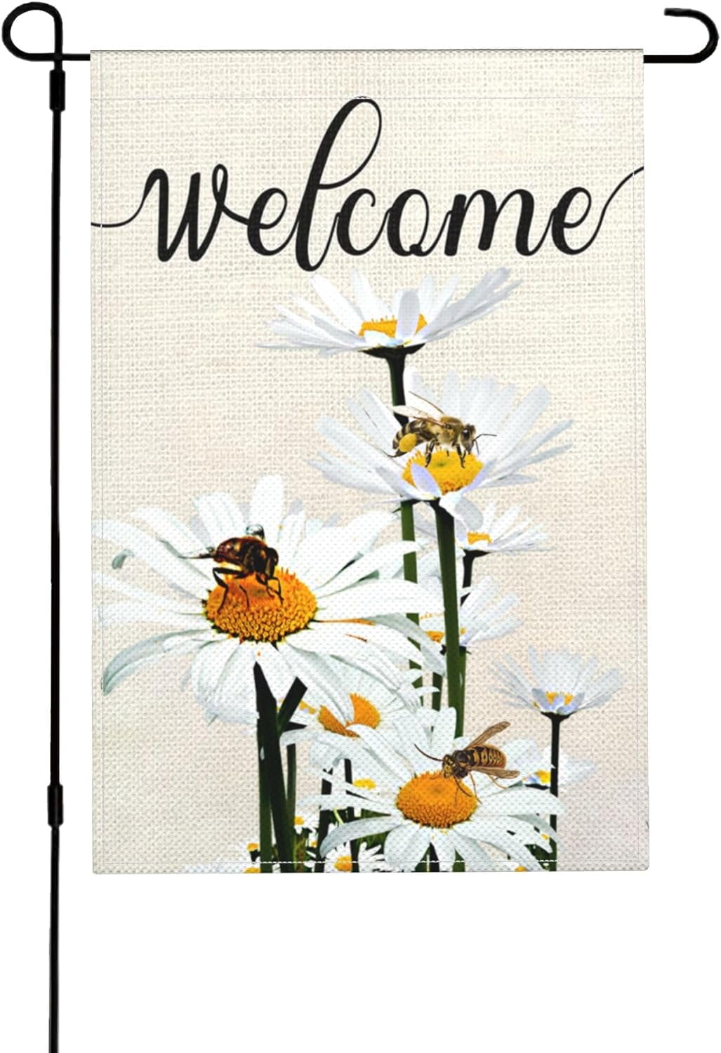 Daisy Bee Garden Flag Vertical Double Sided Bee Summer Yard Flags Yard ...