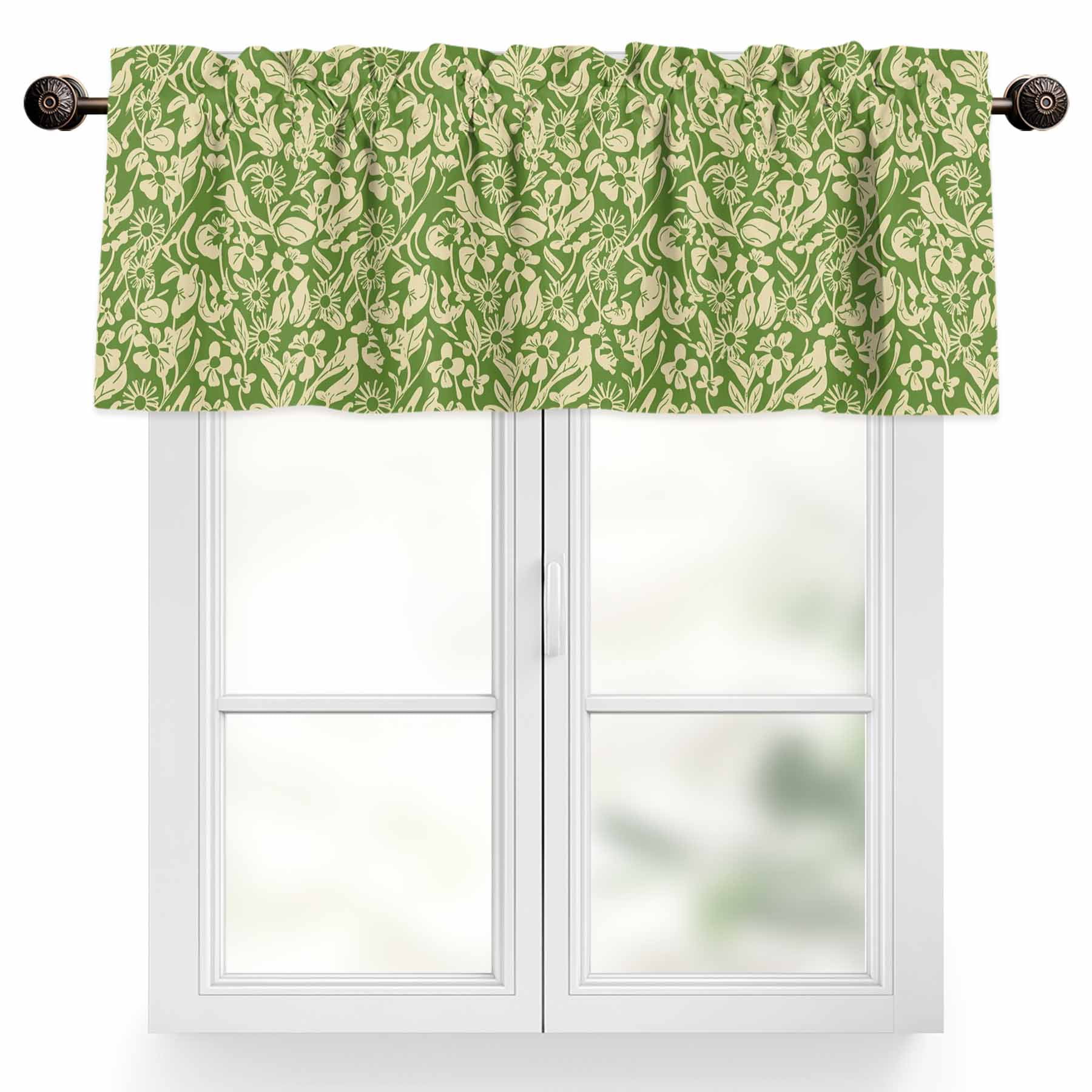 Daisy Beige Silhouette Valances for Windows, 54 x 18in, Retro Classic ...