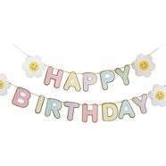 Way to Celebrate! Multicolor Retro Daisy Birthday Party Tableware and ...