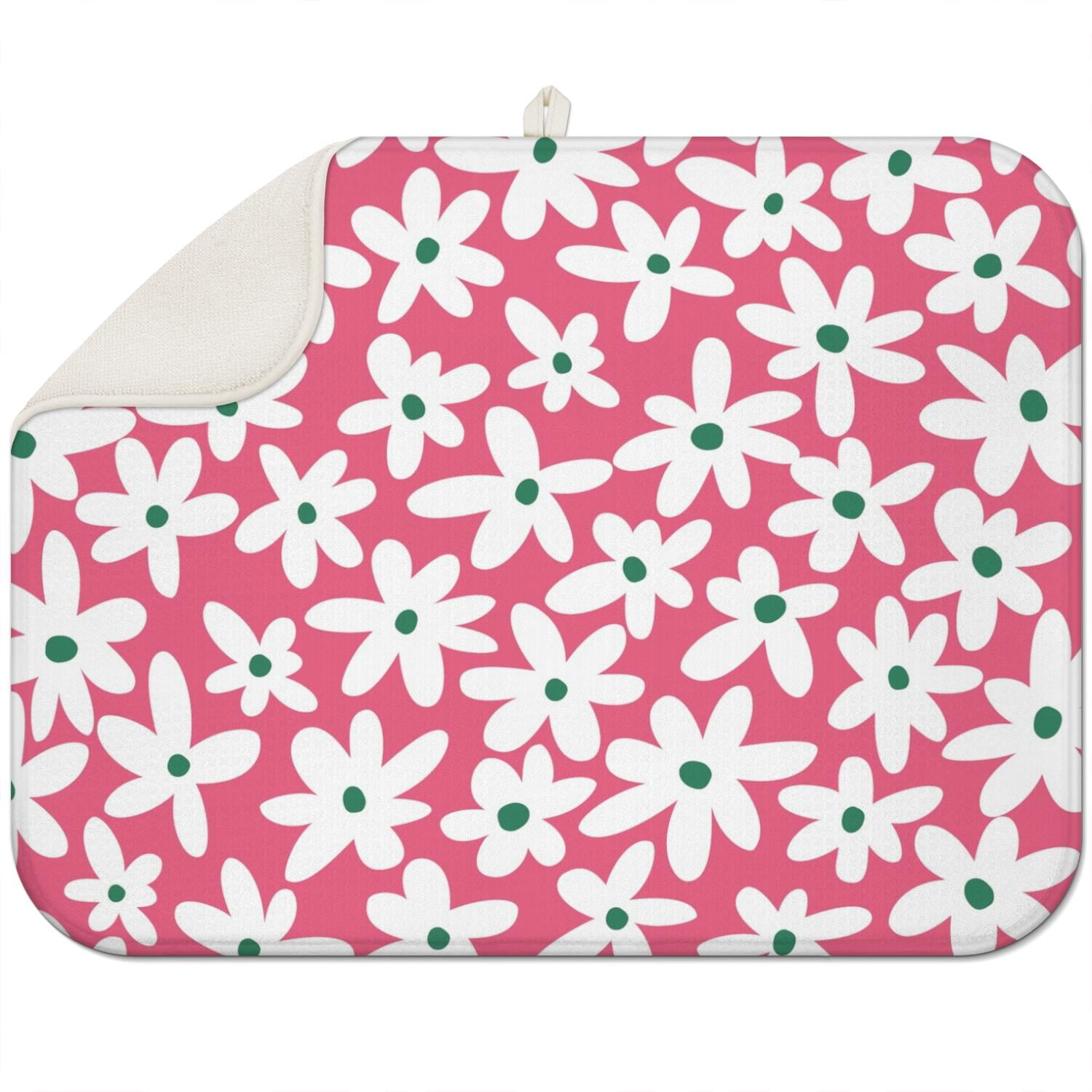 Daisy Bloom Drying Pad - Absorbent Foldable Counter Protector with ...