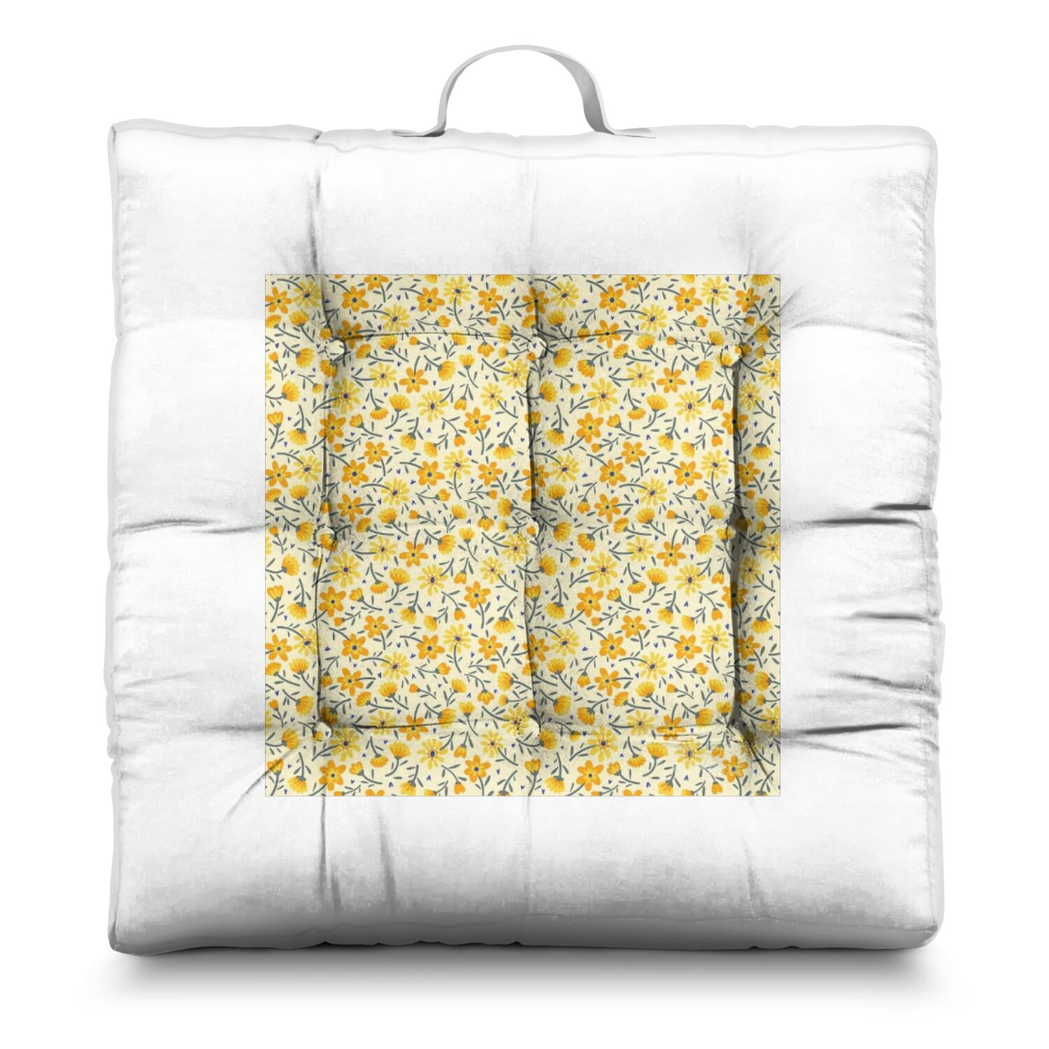 Daisy Bloom Floor Seating Pad - 24" Thick Japanese-Style Zabuton ...