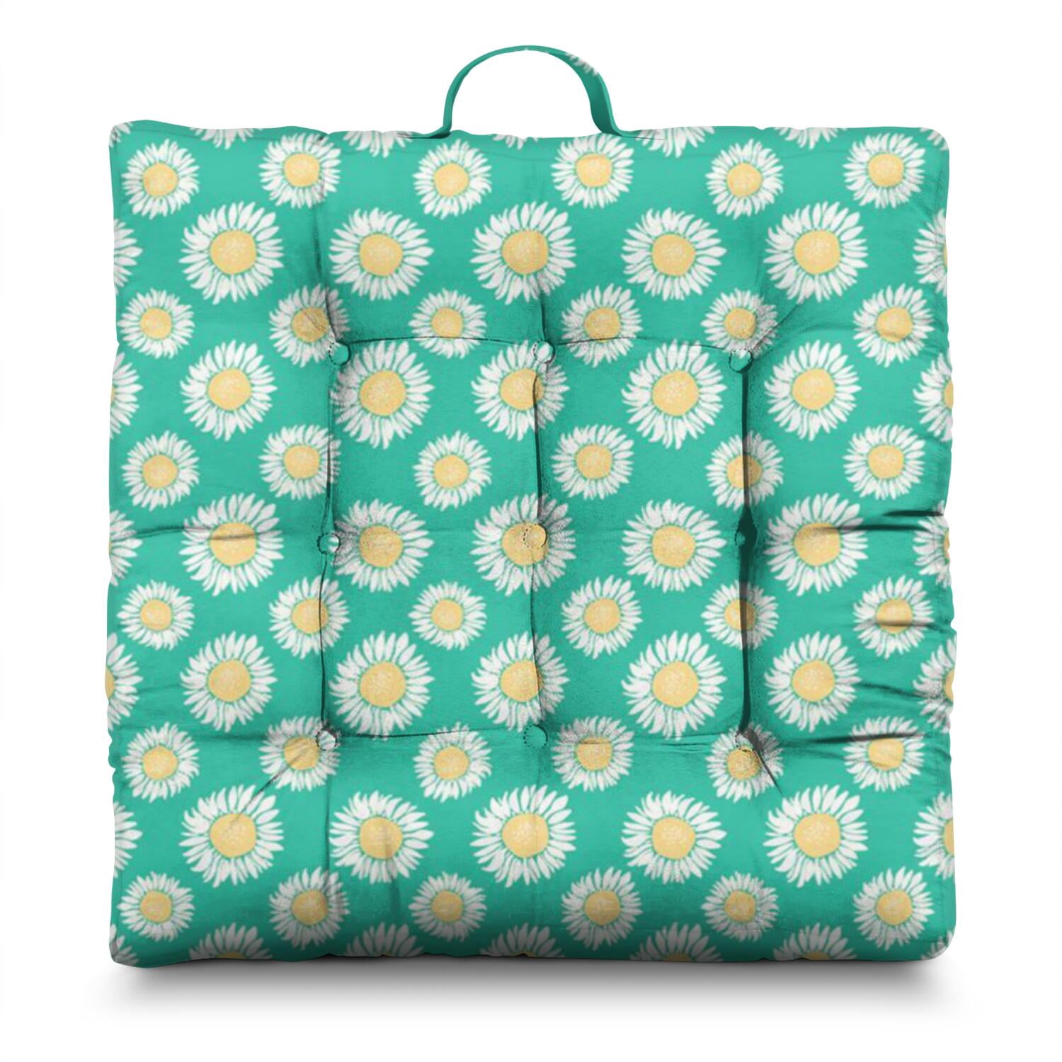 Daisy Bloom Floor Seating Pad - 24" Thick Japanese-Style Zabuton ...