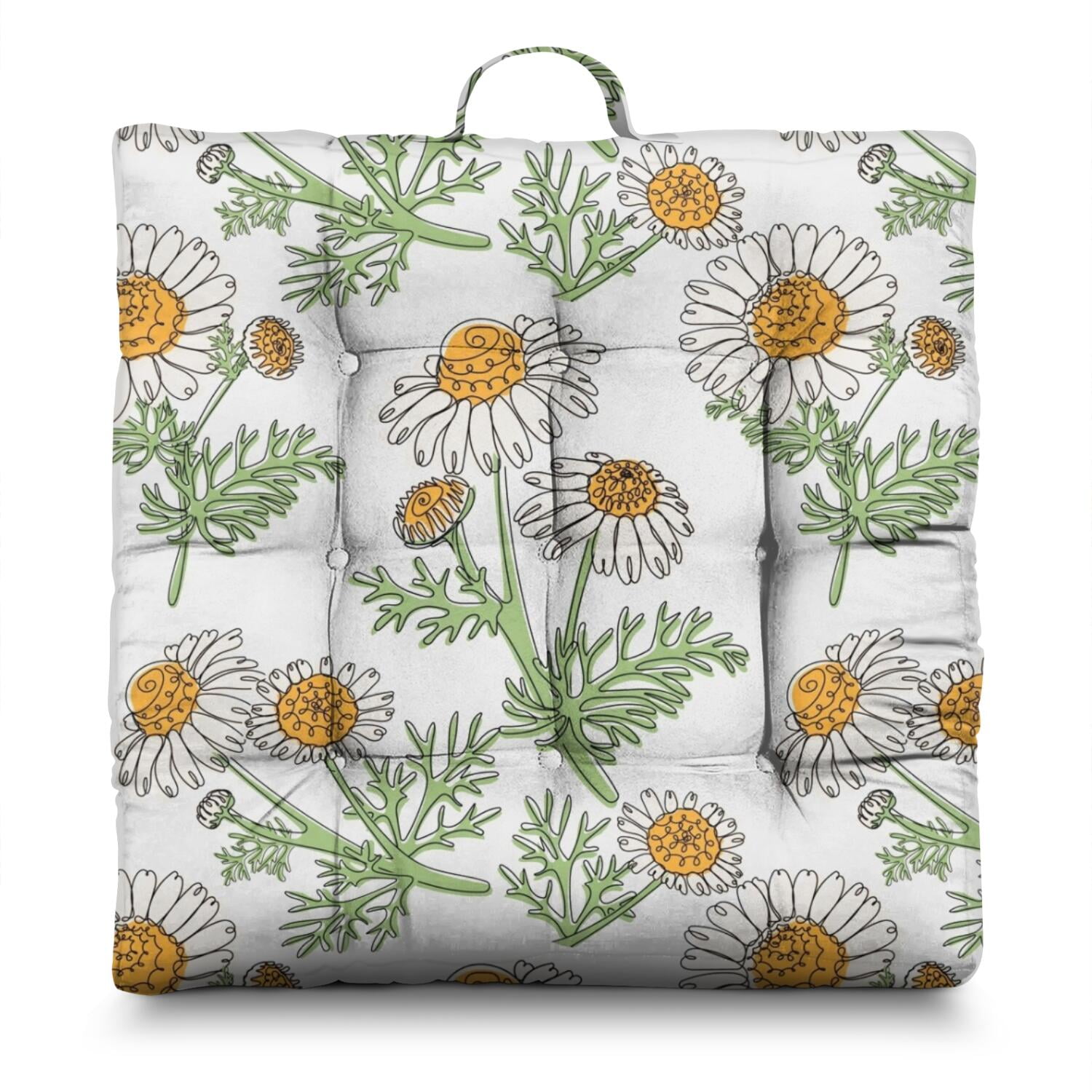 Daisy Bloom Floor Seating Pad - 24" Thick Japanese-Style Zabuton ...