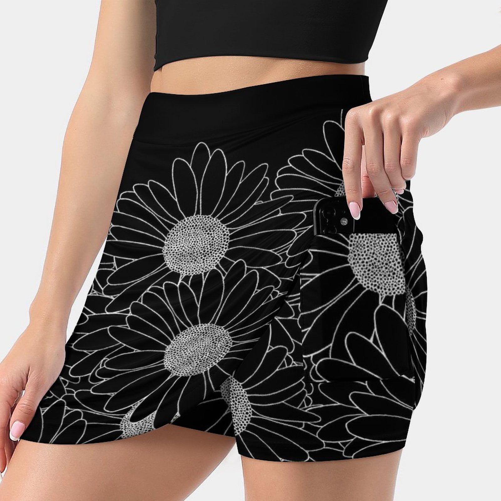 Daisy Boarder Black Women's skirt Aesthetic skirts New Fashion Short ...
