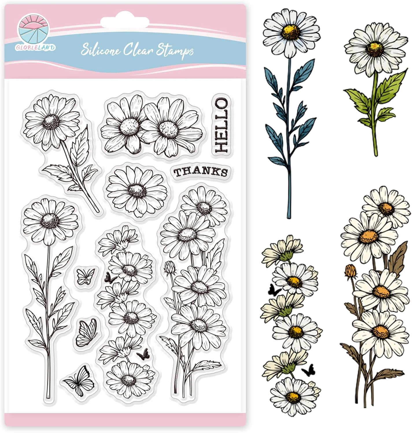 Daisy Bookmark Clear Stamps for Card Making Spring Flowers Bookmark ...