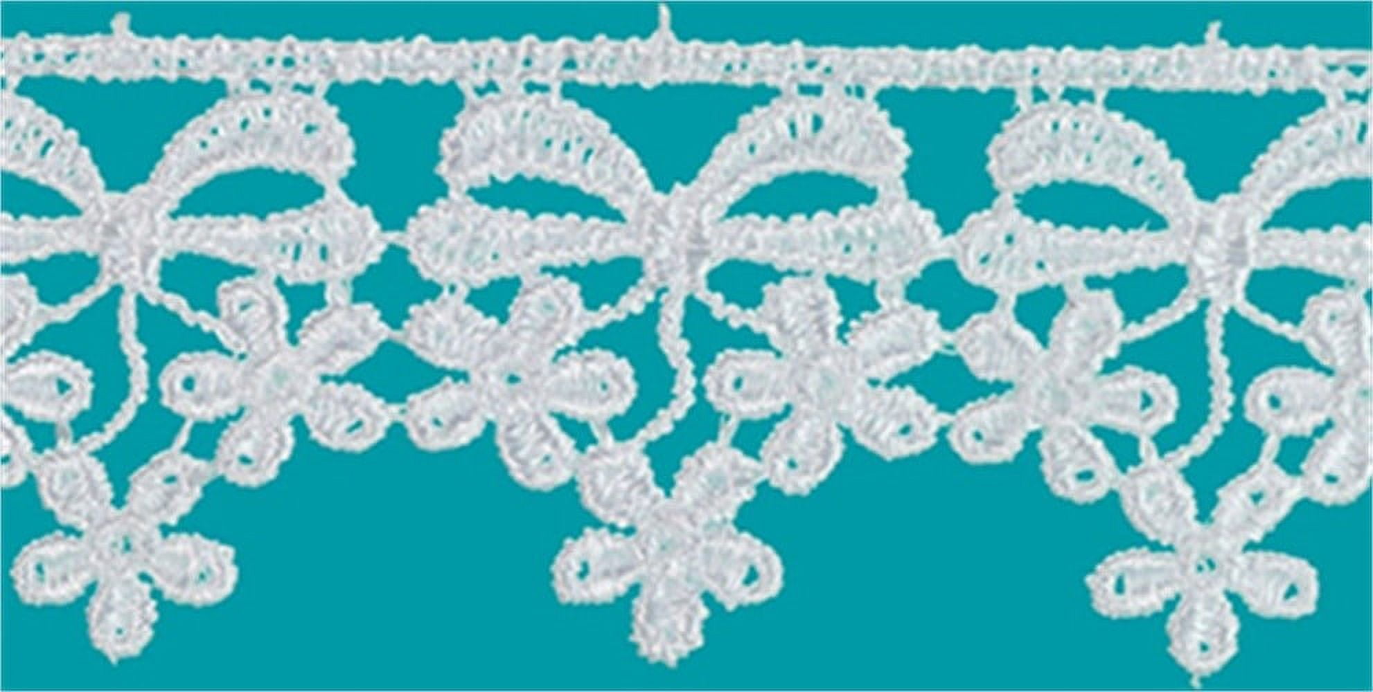 Daisy Bow Edge Venice Lace Trim 1-1/4"X15yd-White, Pk 15, Decorative ...