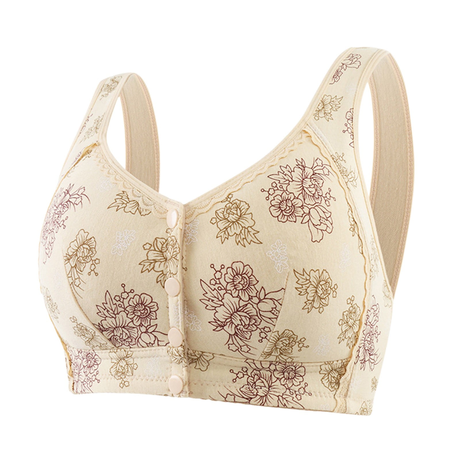 Daisy Bra for Wome Clearance Solid Color Front Snaps No Steel Ring ...