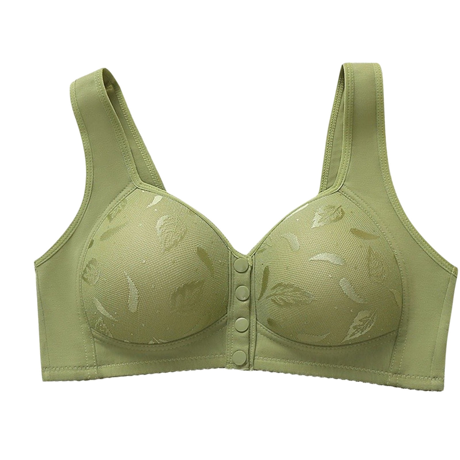 Daisy Bra for Older Women Front Button Closure Seamless Bra Full ...
