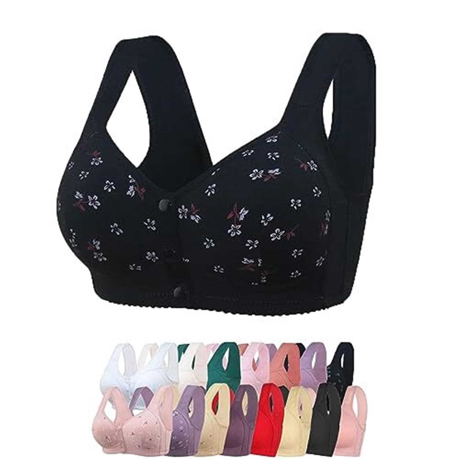 Daisy Bra for Seniors, Front Snap Closure Bras, Front Snaps Daisy Bras for Older Women - Walmart.com