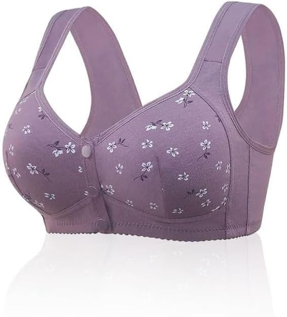 Daisy Bra for Women, Comfortable Convenient Front Close Button Cotton ...
