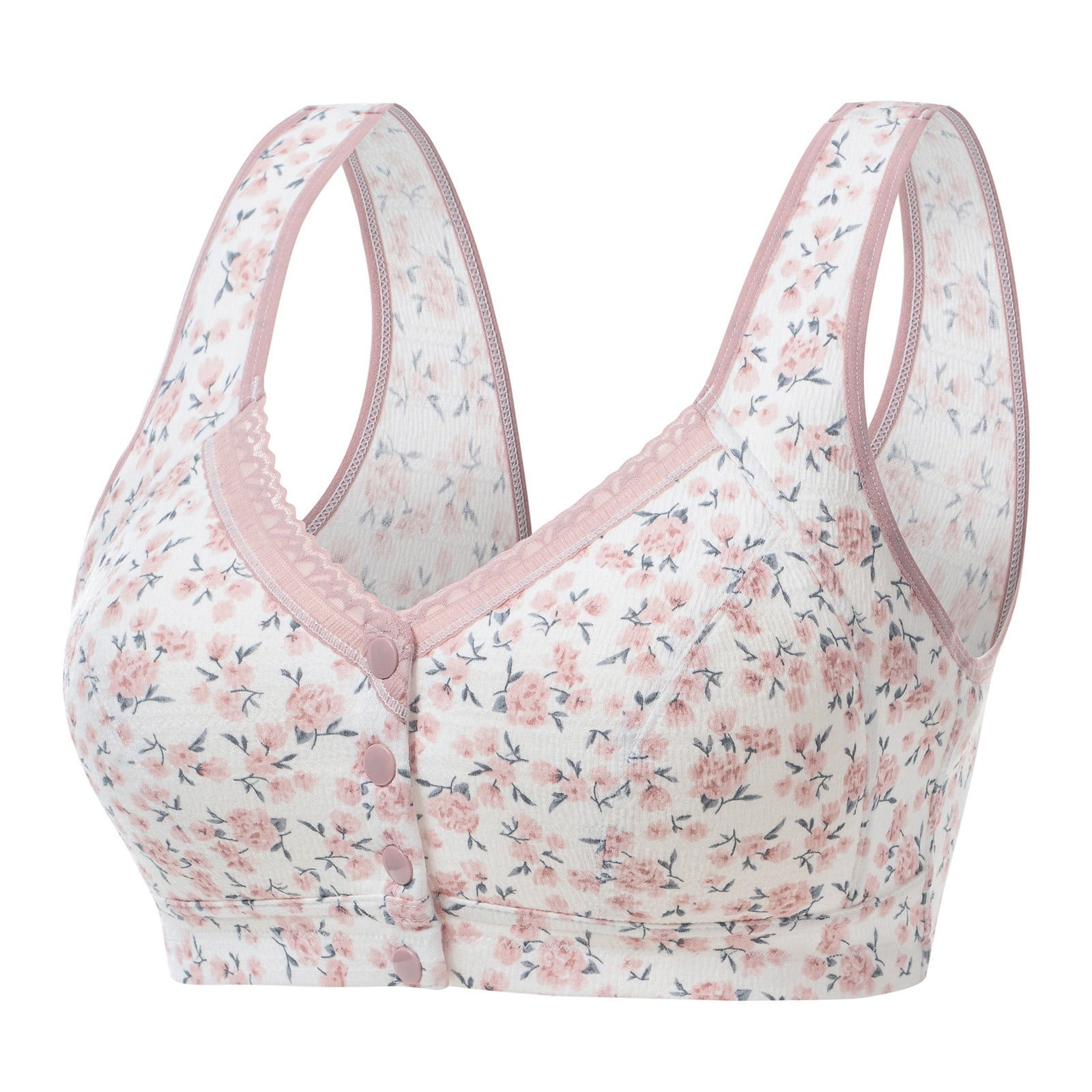Daisy Bras For Old Women Front Snap Closure Plus Size Wireless ...