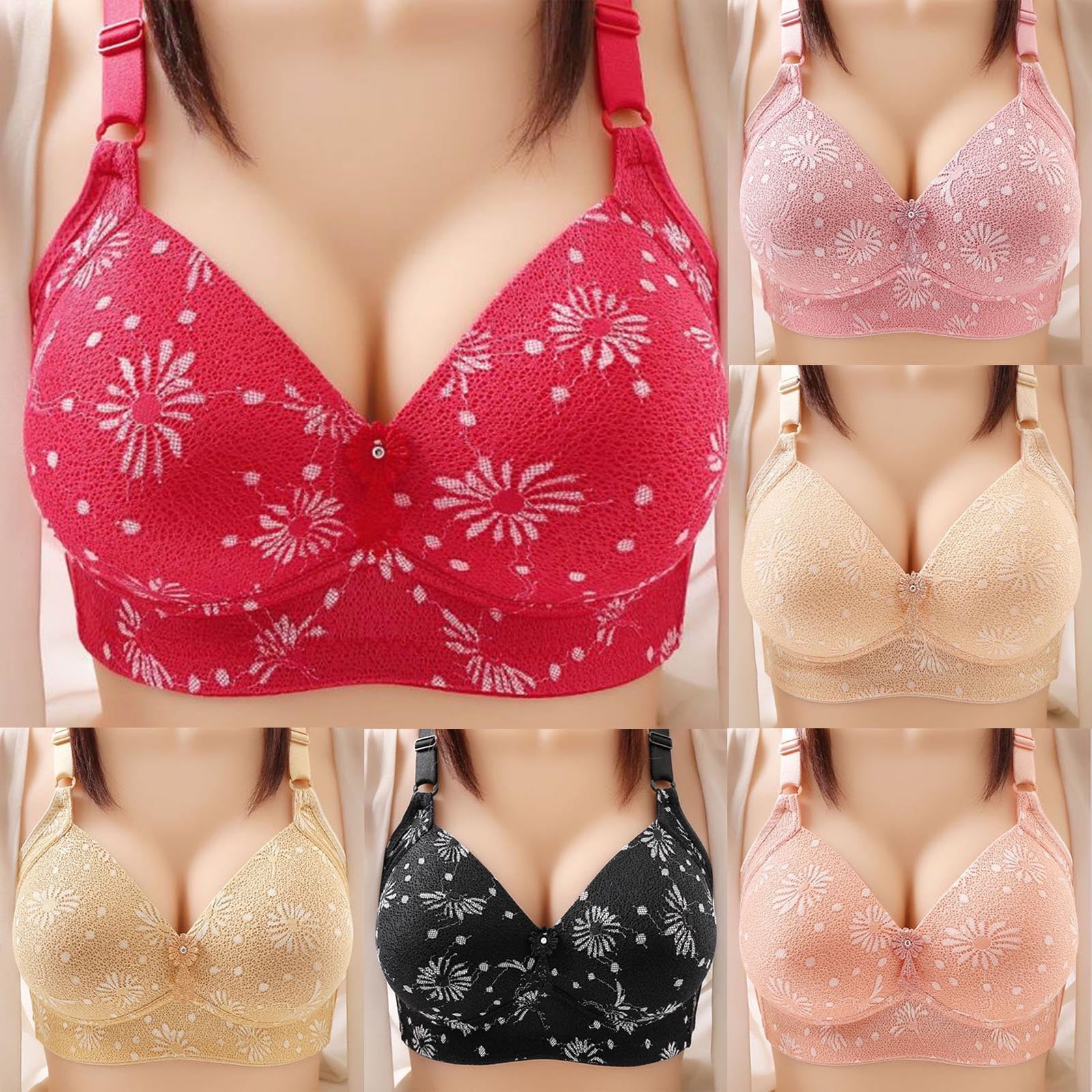 Daisy Bras for Older Women 2024 Lace Flower Bralette,Wireless Bras without Padding Seamless ...