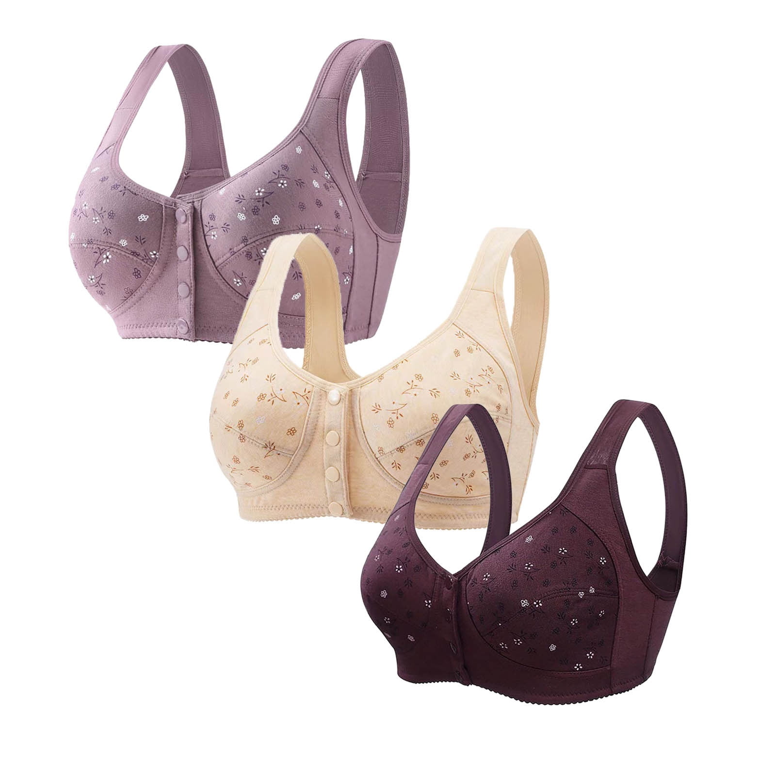 Daisy Bras for Older Women Front Closure Plus Size Push Up Bras No ...