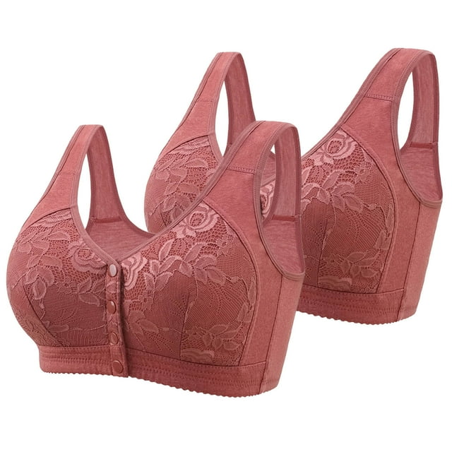 Daisy Bras for Older Women 2 Pack Front Closure Full Coverage ...