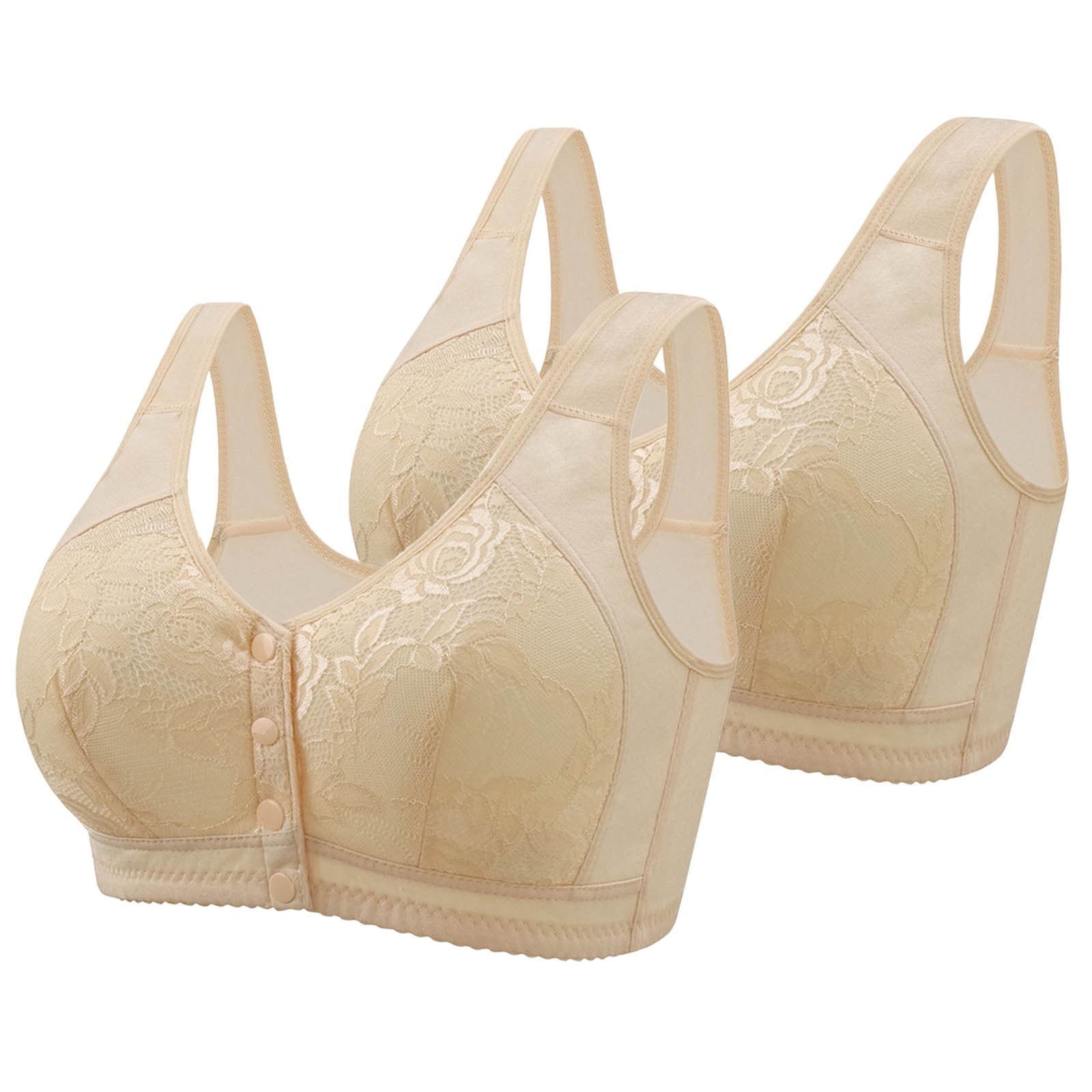 Daisy Bras for Older Women 2 Pack Front Closure Full Coverage ...