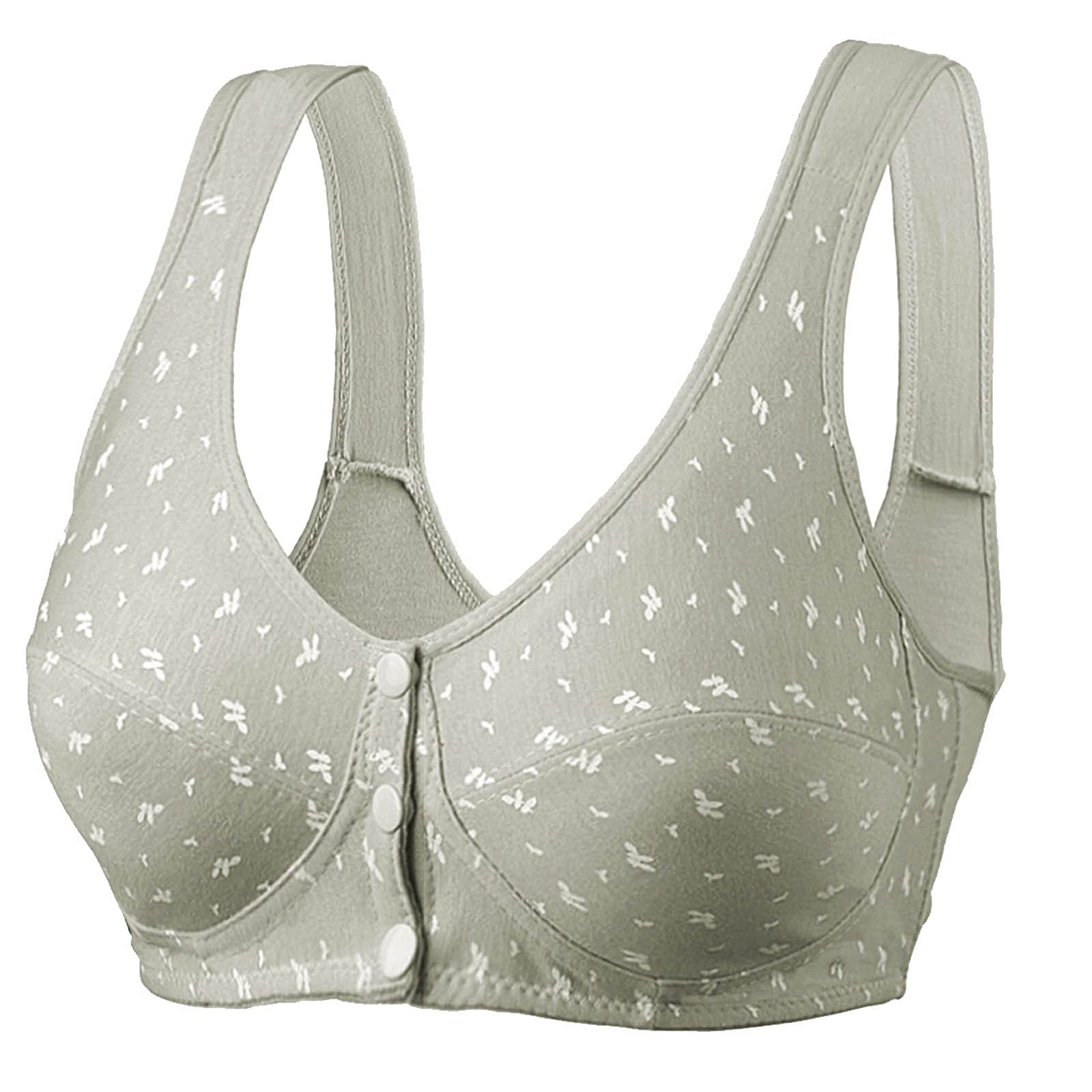 Daisy Bras for Older Women Convenient Front Closure Button Bras Floral ...