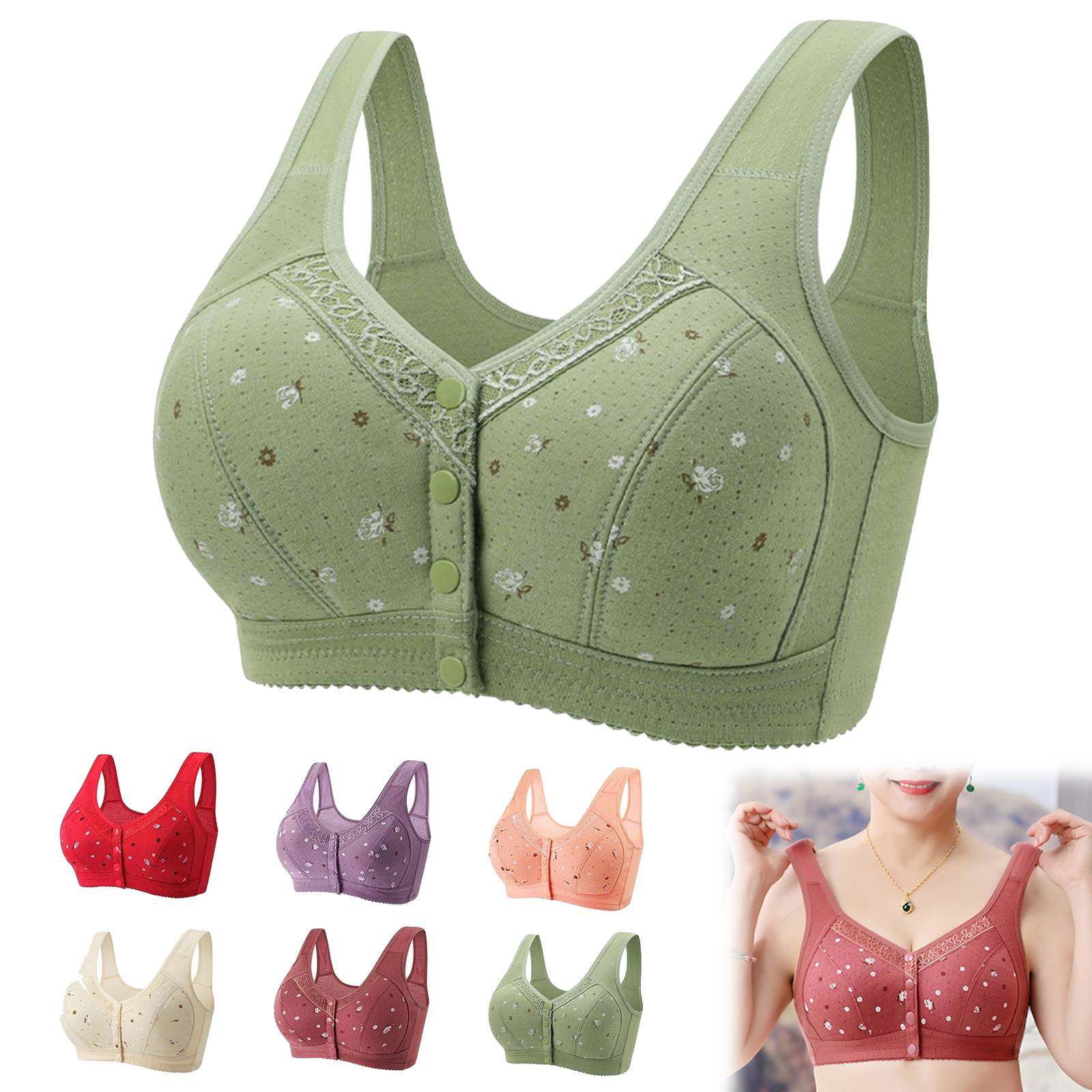 Daisy Bras for Older Women Front Closure Bralettes No Underwire ...