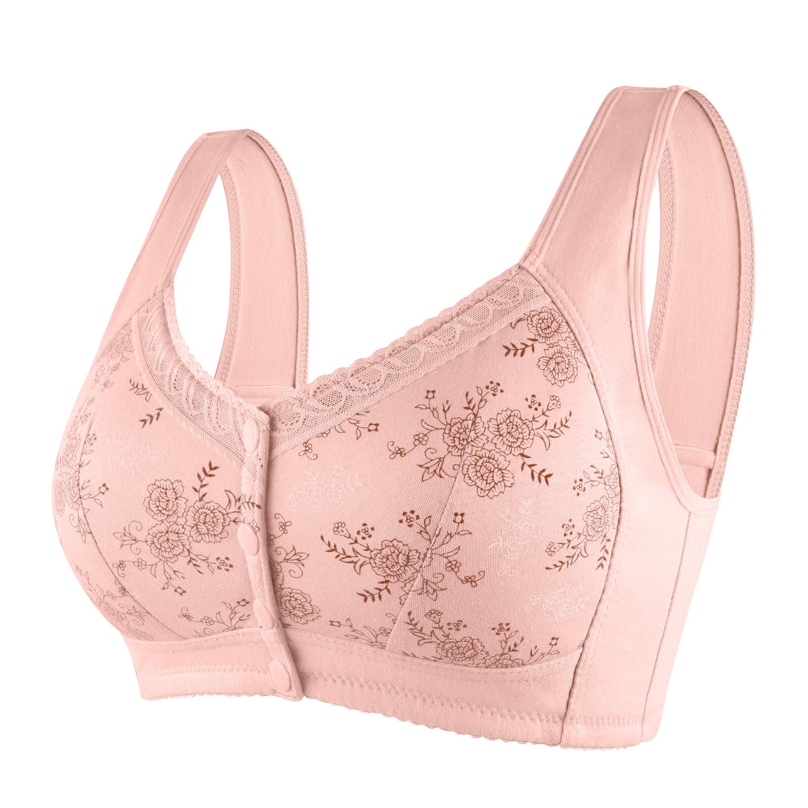 Daisy Bras for Older Women Front Closure No Underwire Breathable Bras Comfy Full Coverage Push ...