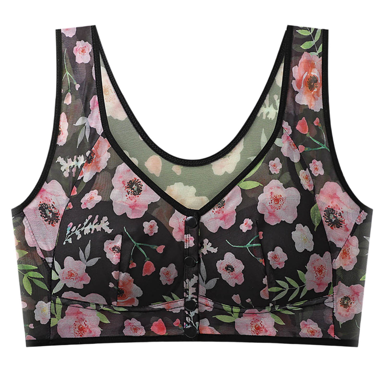 Daisy Bras for Older Women Oversized Padded No Underwire Snap Front ...