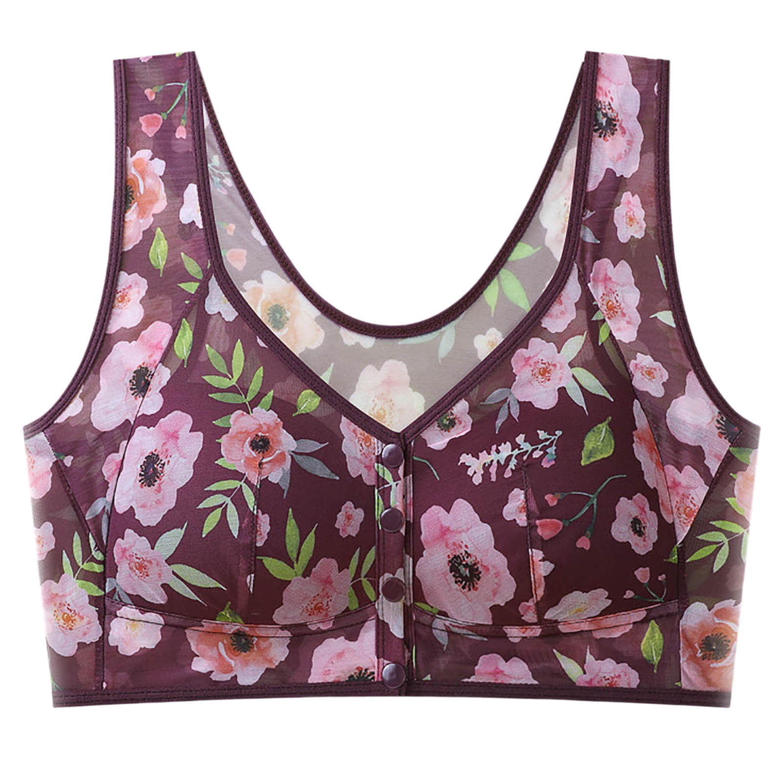Daisy Bras for Older Women Oversized Padded No Underwire Snap Front ...