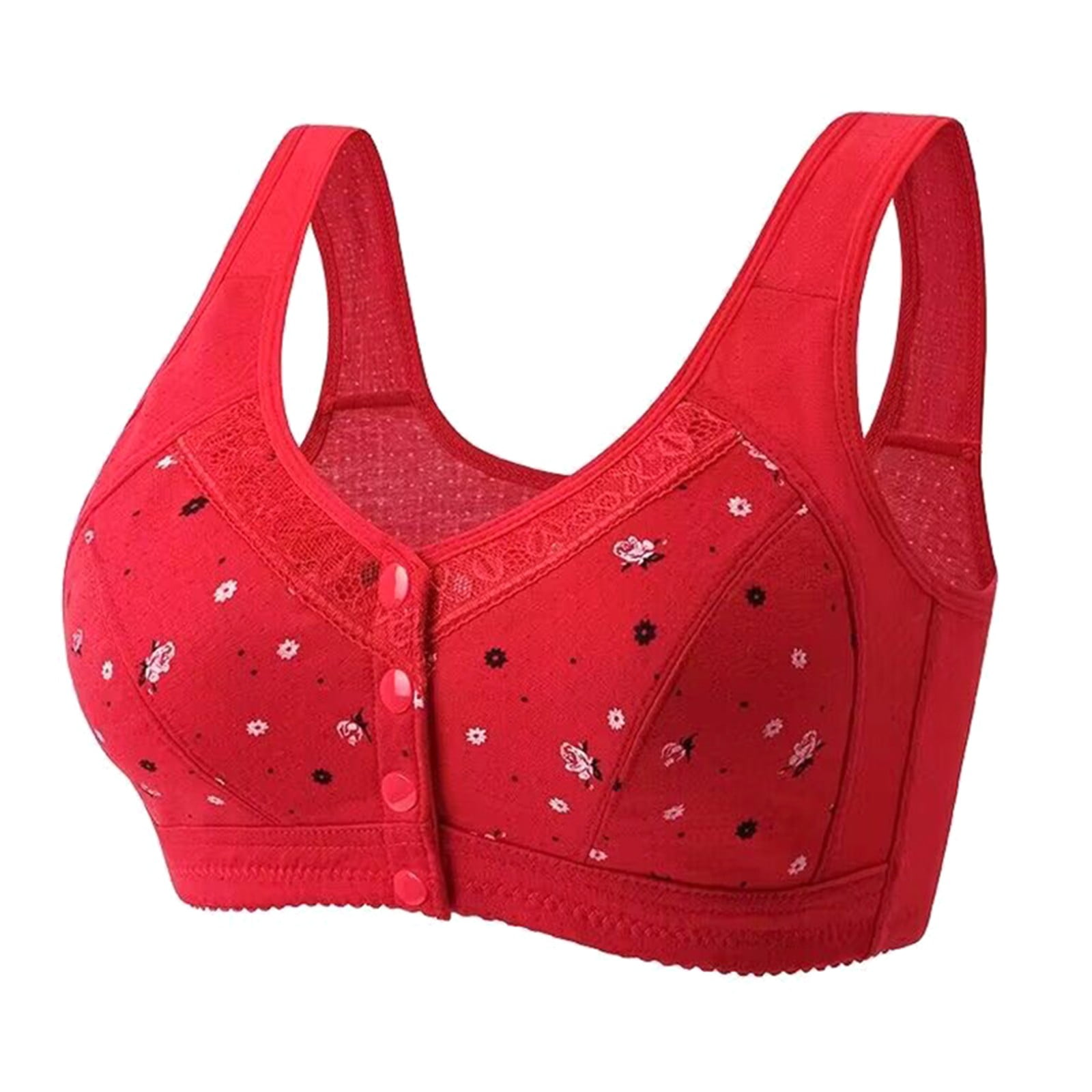 Daisy Bras for Seniors, Front Closure Push Up Bra, Wireless No ...