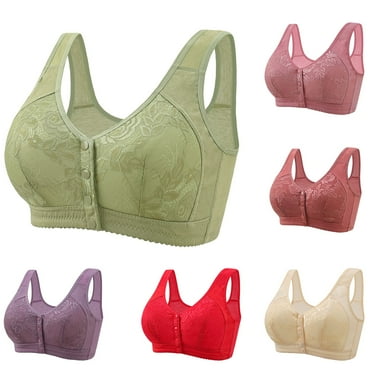 Daisy Bras for Seniors, Front Snap Closure Wireless Bra, Breathable ...