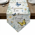 Daisy Butterfly Table Runner Linen Burlap Table Runner 72 Inches Long ...