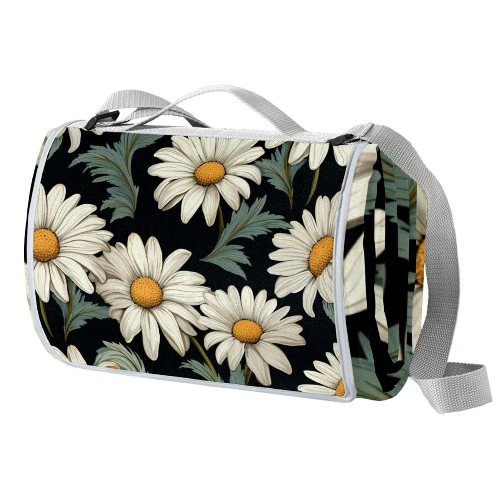 Daisy Canvas Beach Blanket Picnic Mat XL - Waterproof Sandproof Outdoor ...