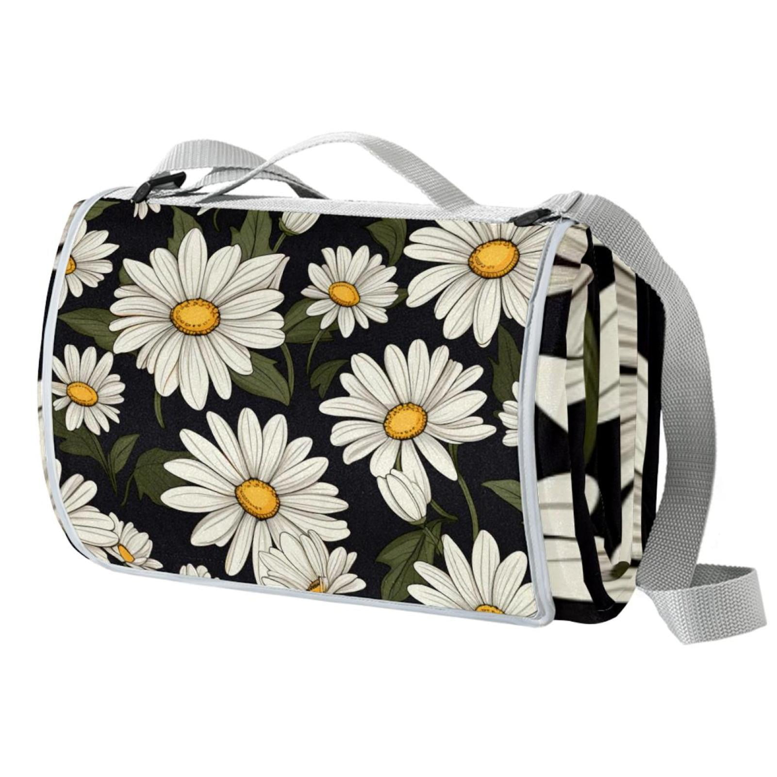 Daisy Canvas Picnic Blanket Outdoor Waterproof Portable Mat for Camping ...