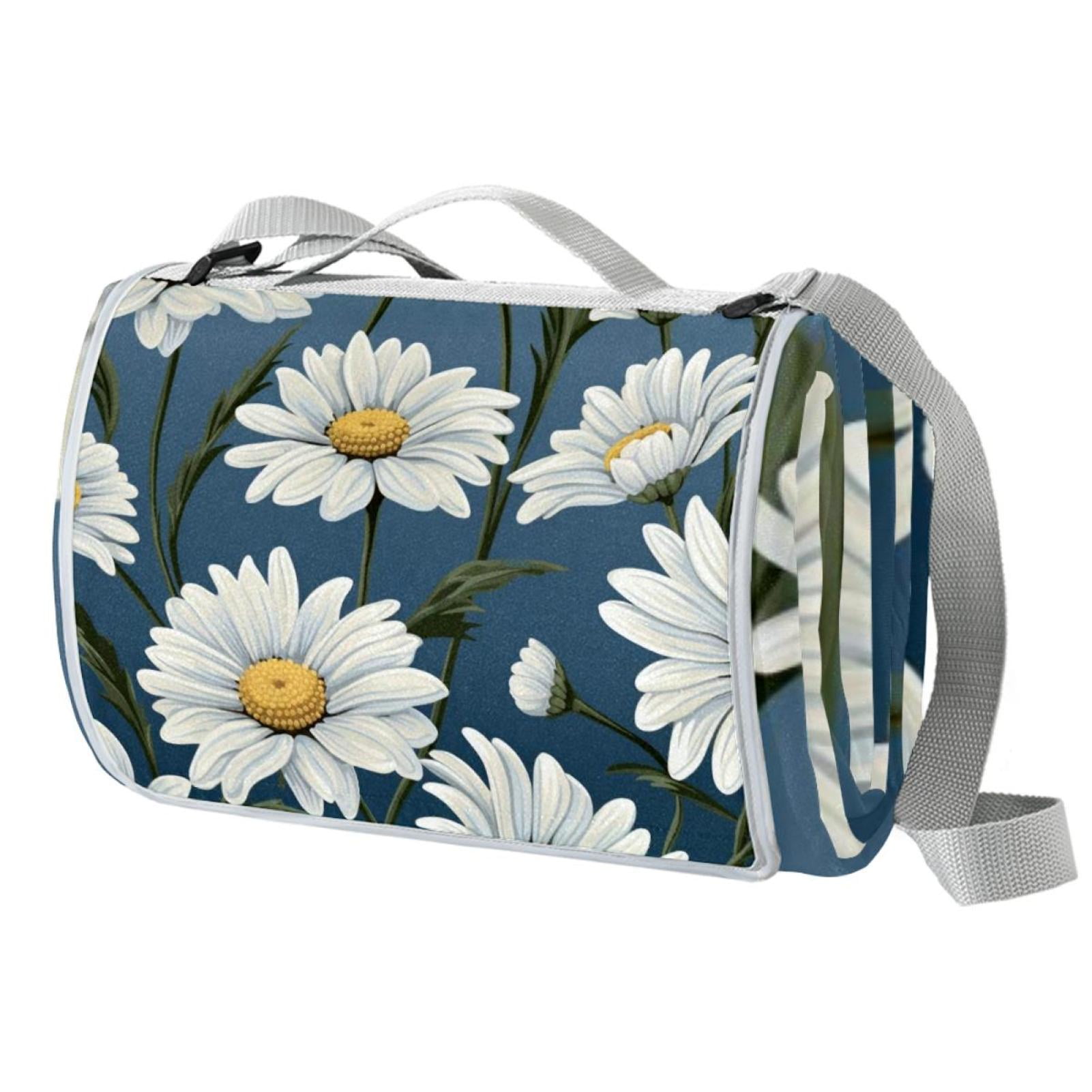 Daisy Canvas Picnic Blanket Waterproof Outdoor Extra Large for Family ...