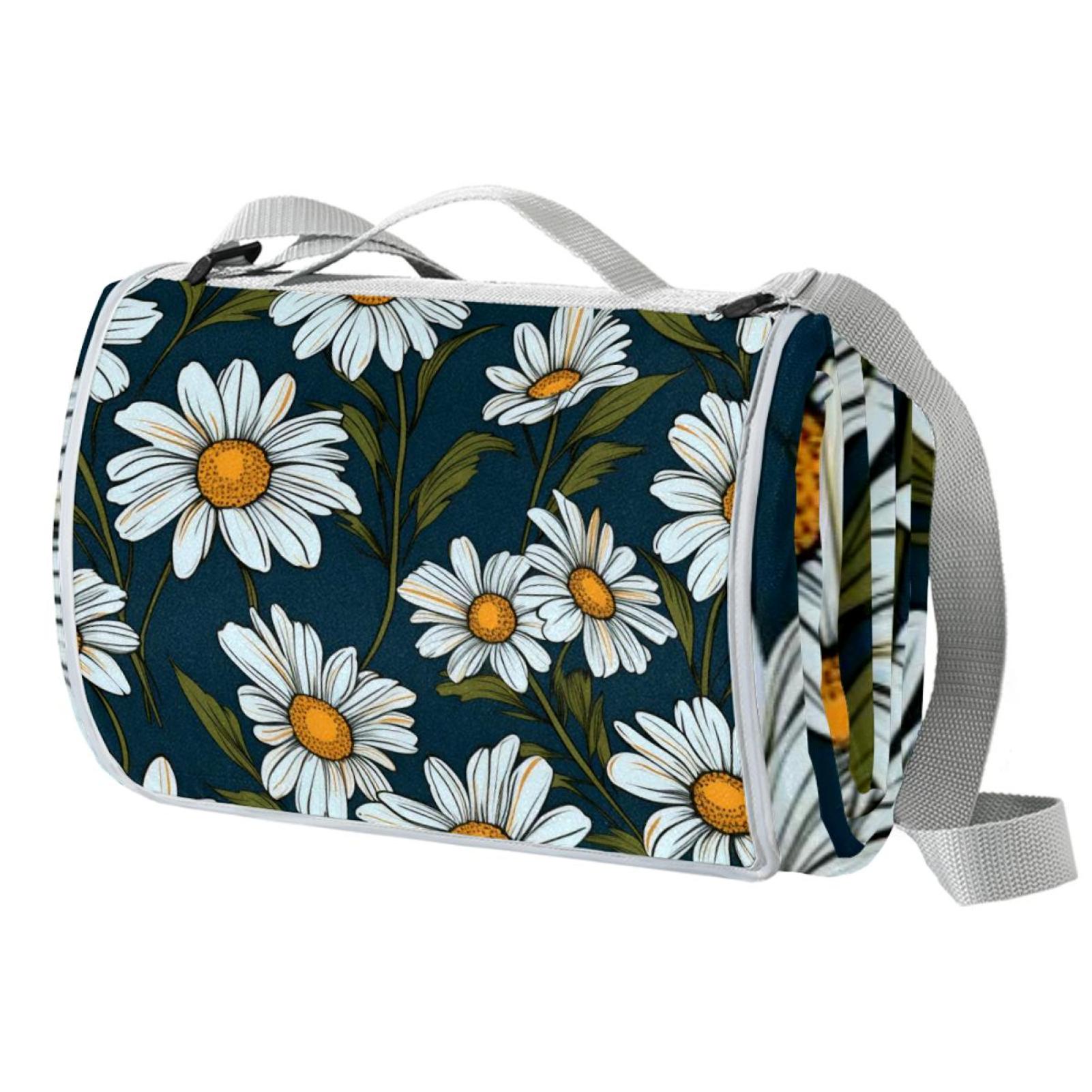 Daisy Canvas Picnic Mat Waterproof Outdoor Camping Beach Blanket Large ...