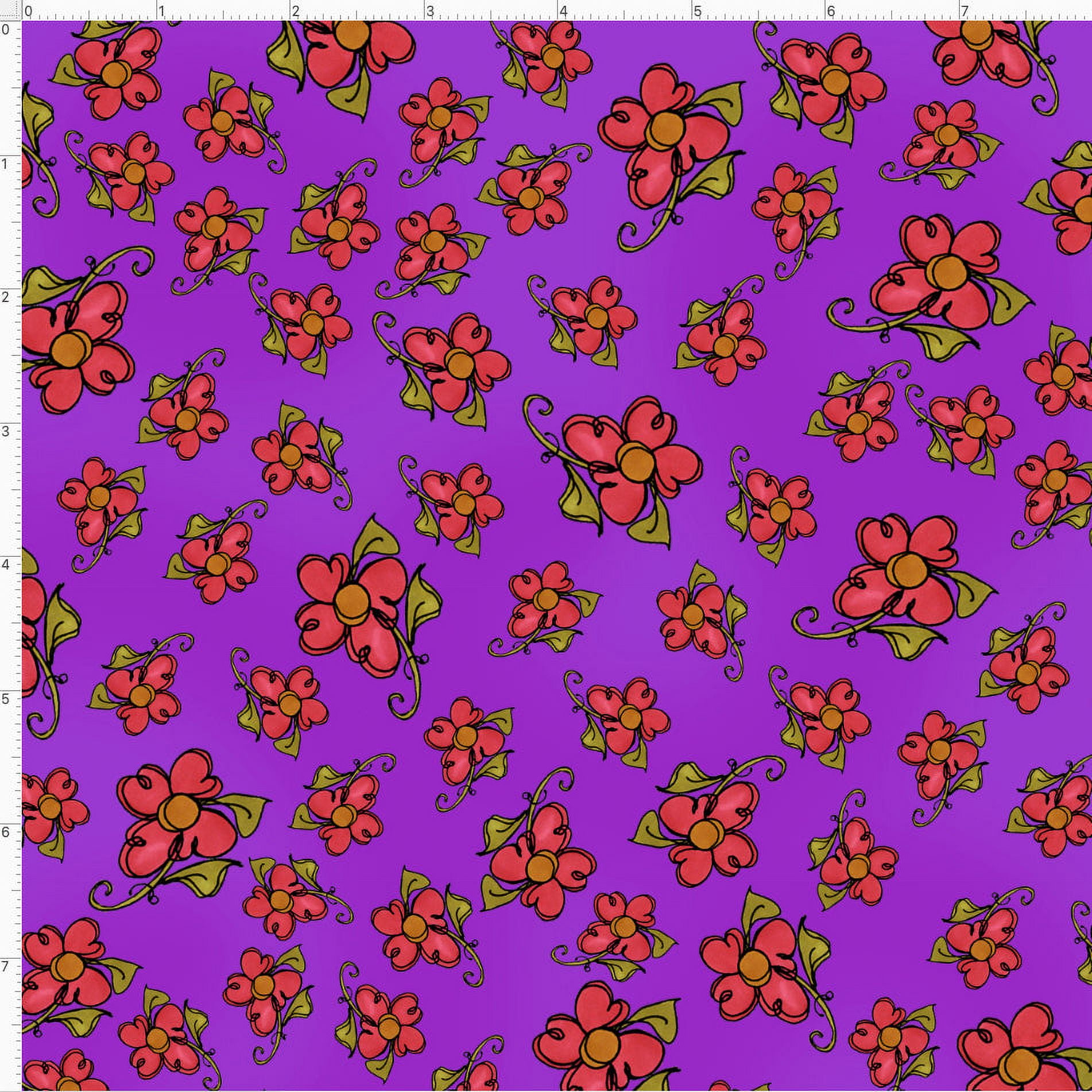 Daisy Caper Purple Fabric Yard - Walmart.com