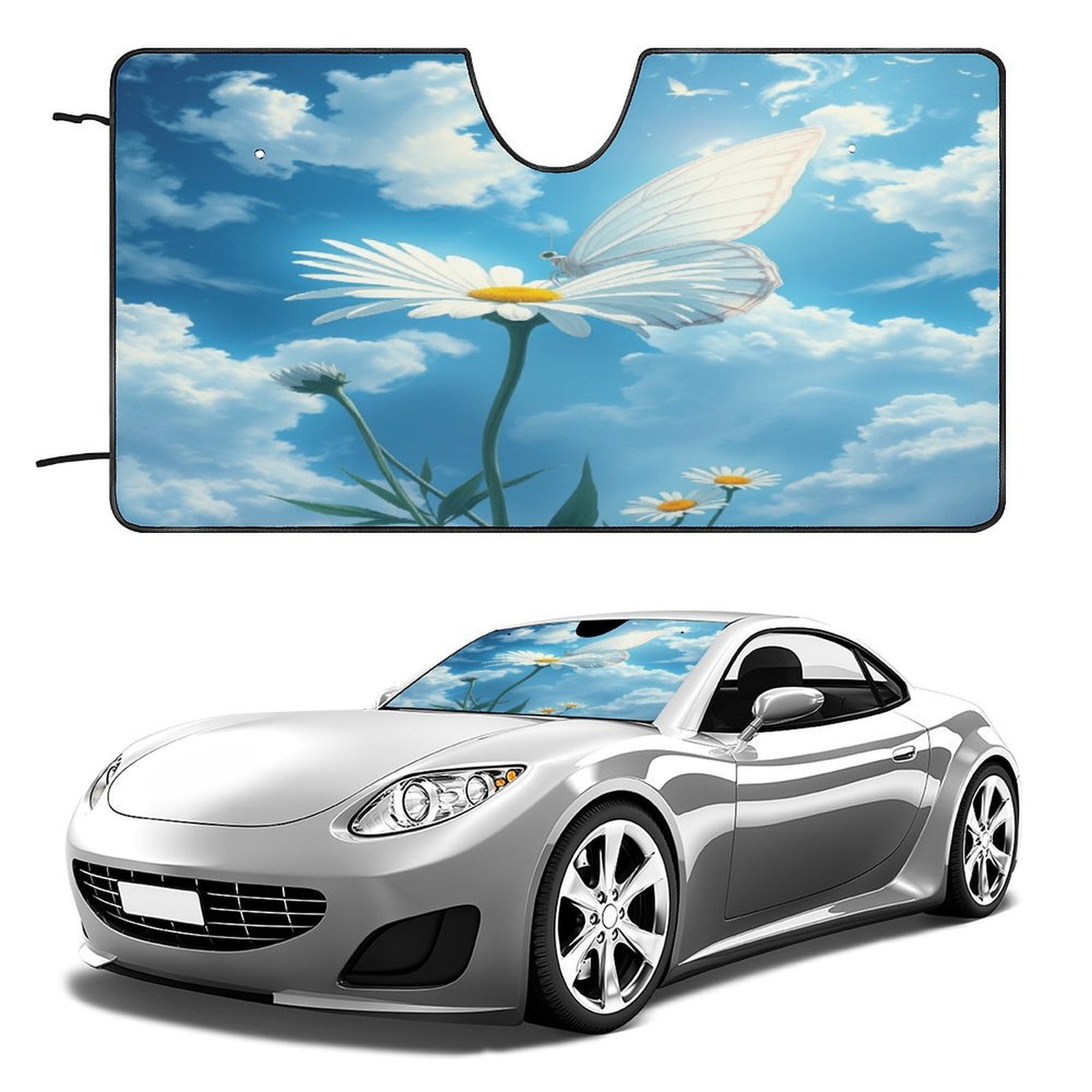Daisy Car Sunshade Curtains Heat-insulating Aluminum Suction Cup Blocks ...