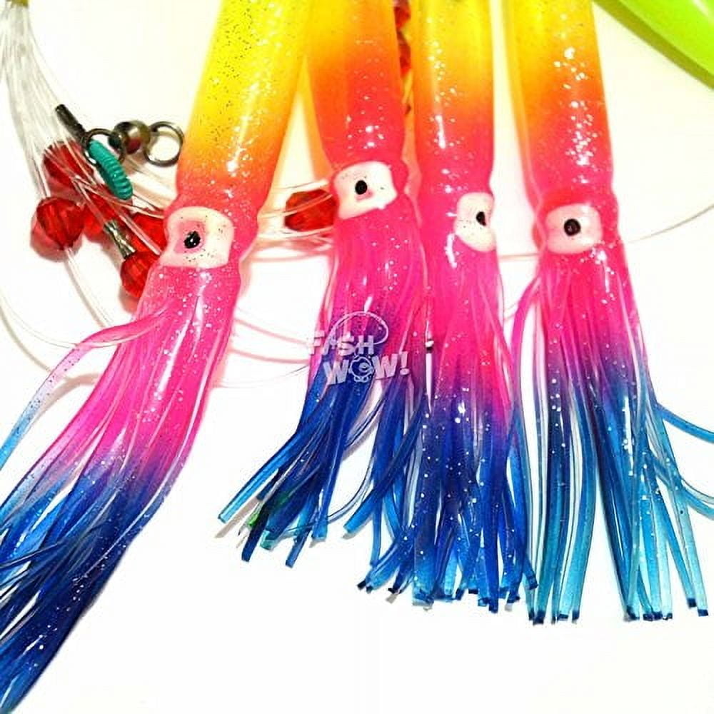 Daisy Chain Rainbow Squid Bird Teaser Rigged Fishing Lure Fish WOW ...
