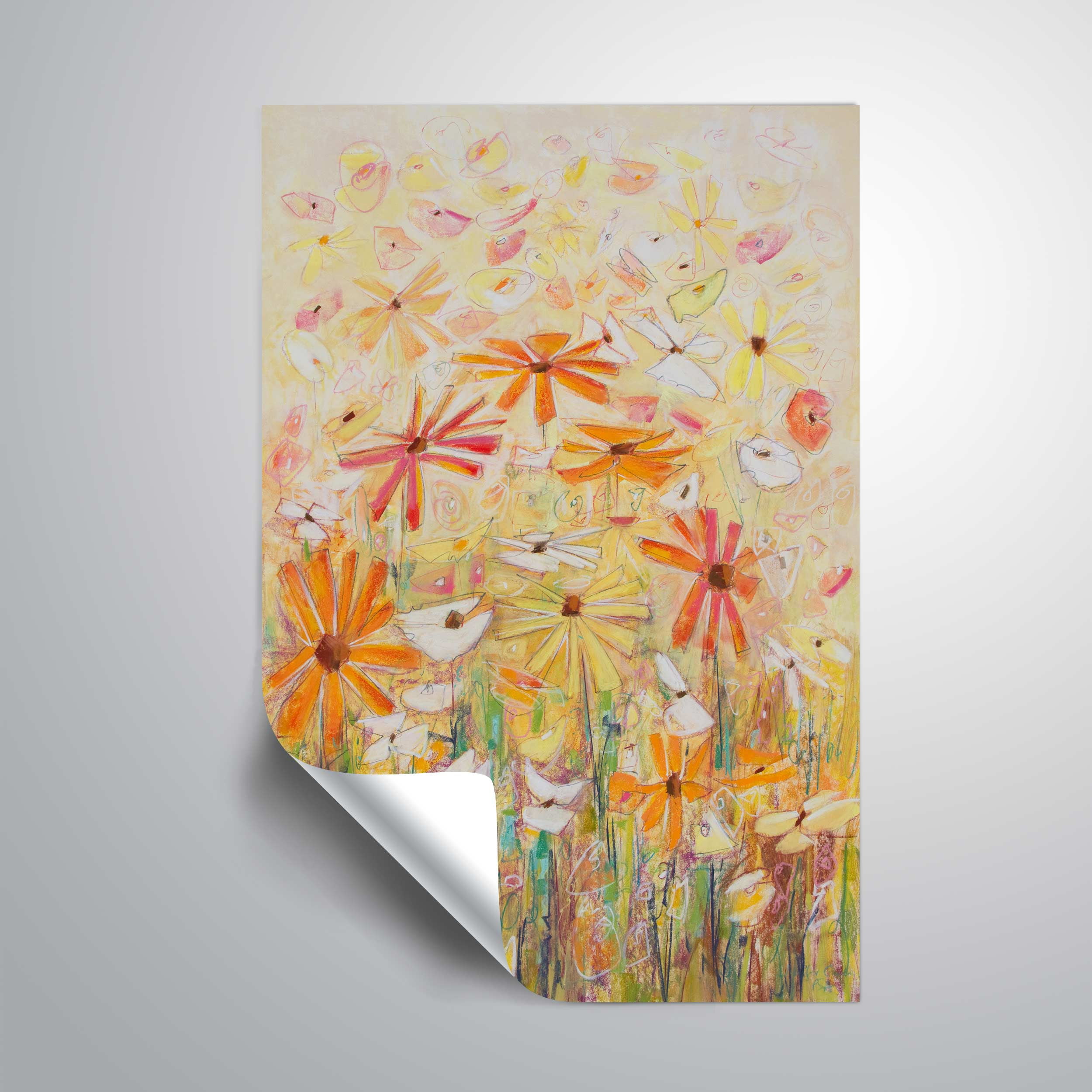 Daisy Chain Abstract Wall Art Print - Vibrant Tones - Walmart.com