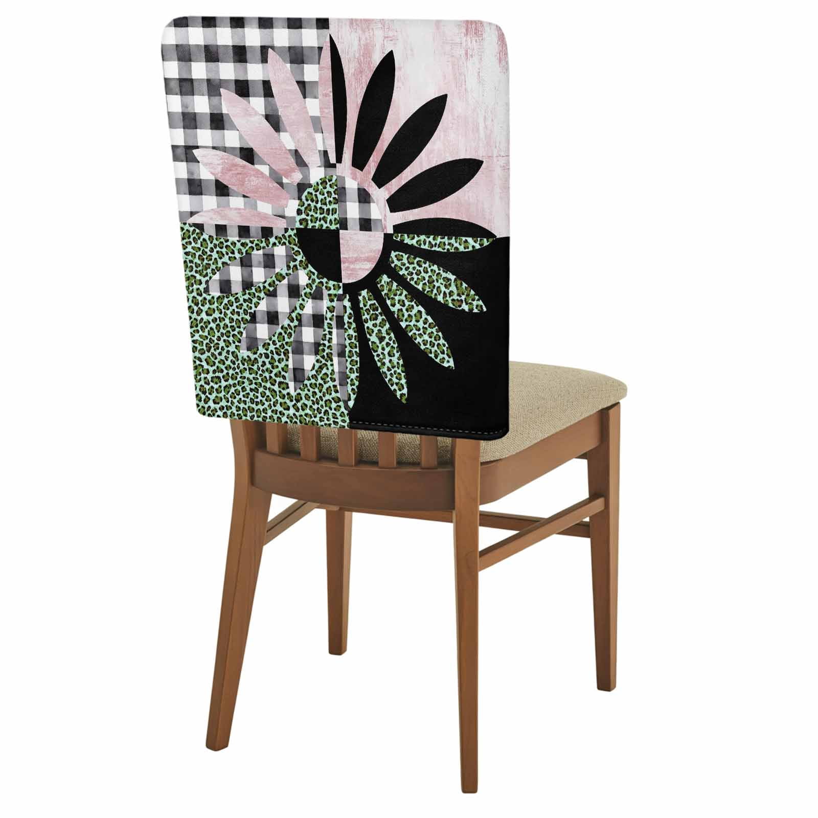 Daisy Chair Back Covers Set of 8, Black White Buffalo Check Leopard ...