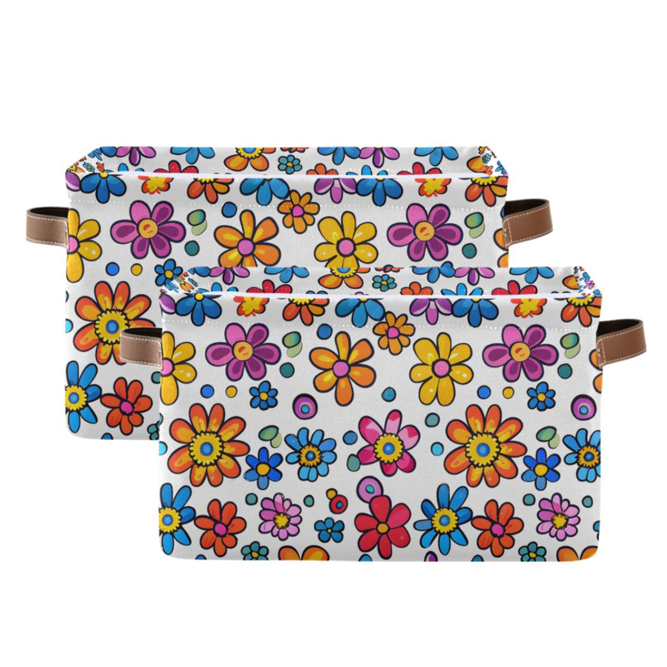 Daisy Chamomile Flower Storage Basket Large Foldable Storage Bin ...