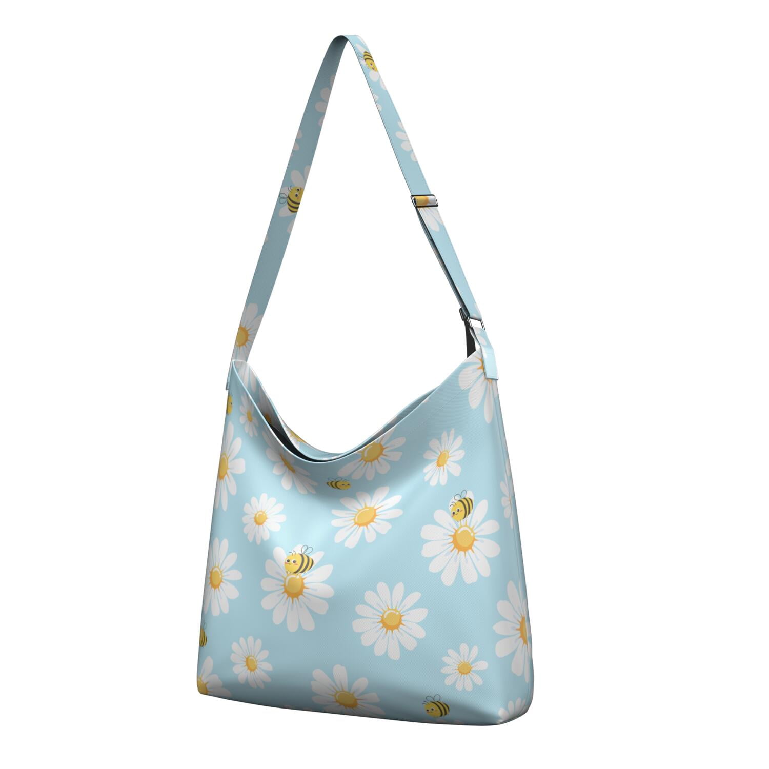 Daisy Chic Canvas Tote Bag for Women - Extra Large Crossbody Shoulder Bag Purse with Spacious ...