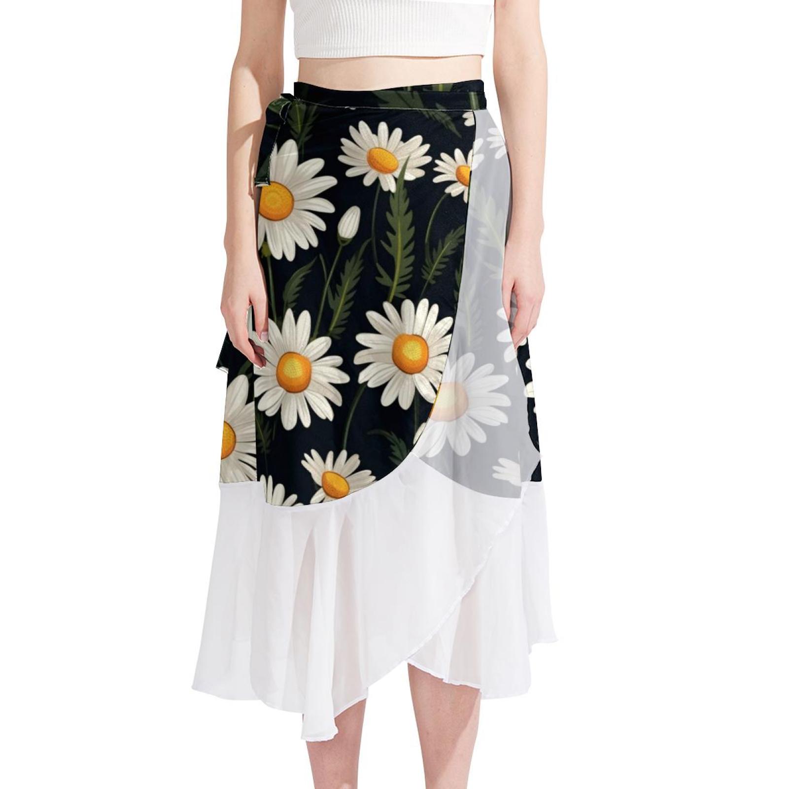Daisy Chic Chiffon Beach Skirt with Polyester Straps - for the Beach ...