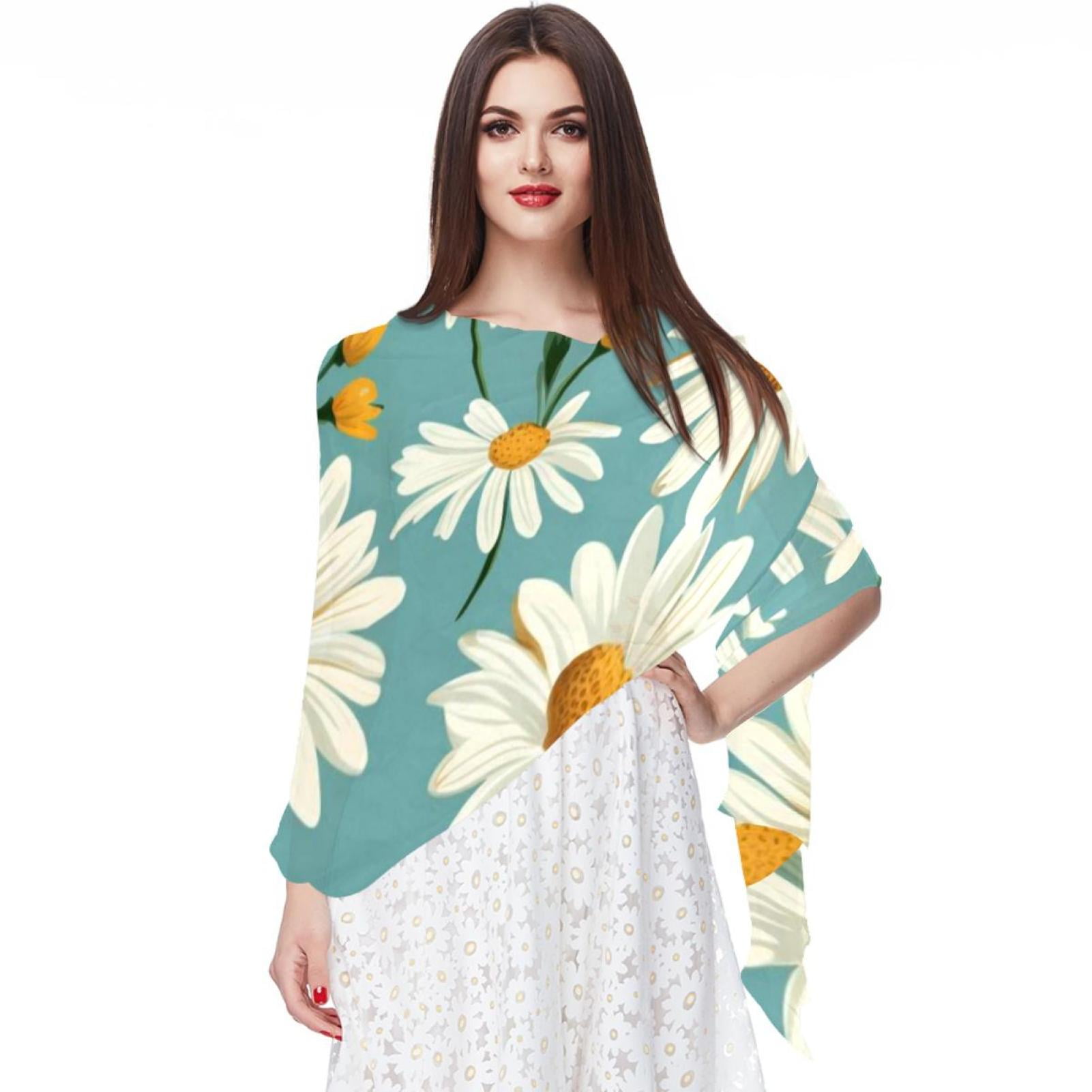 Daisy Chic Chiffon Yarn Head Scarf - Translucent Light and Breathable ...