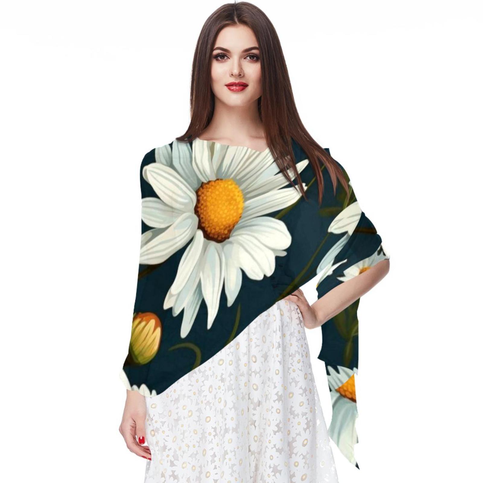 Daisy Chiffon Translucent Light Breathable Silk Scarf 180*73 - Walmart.com