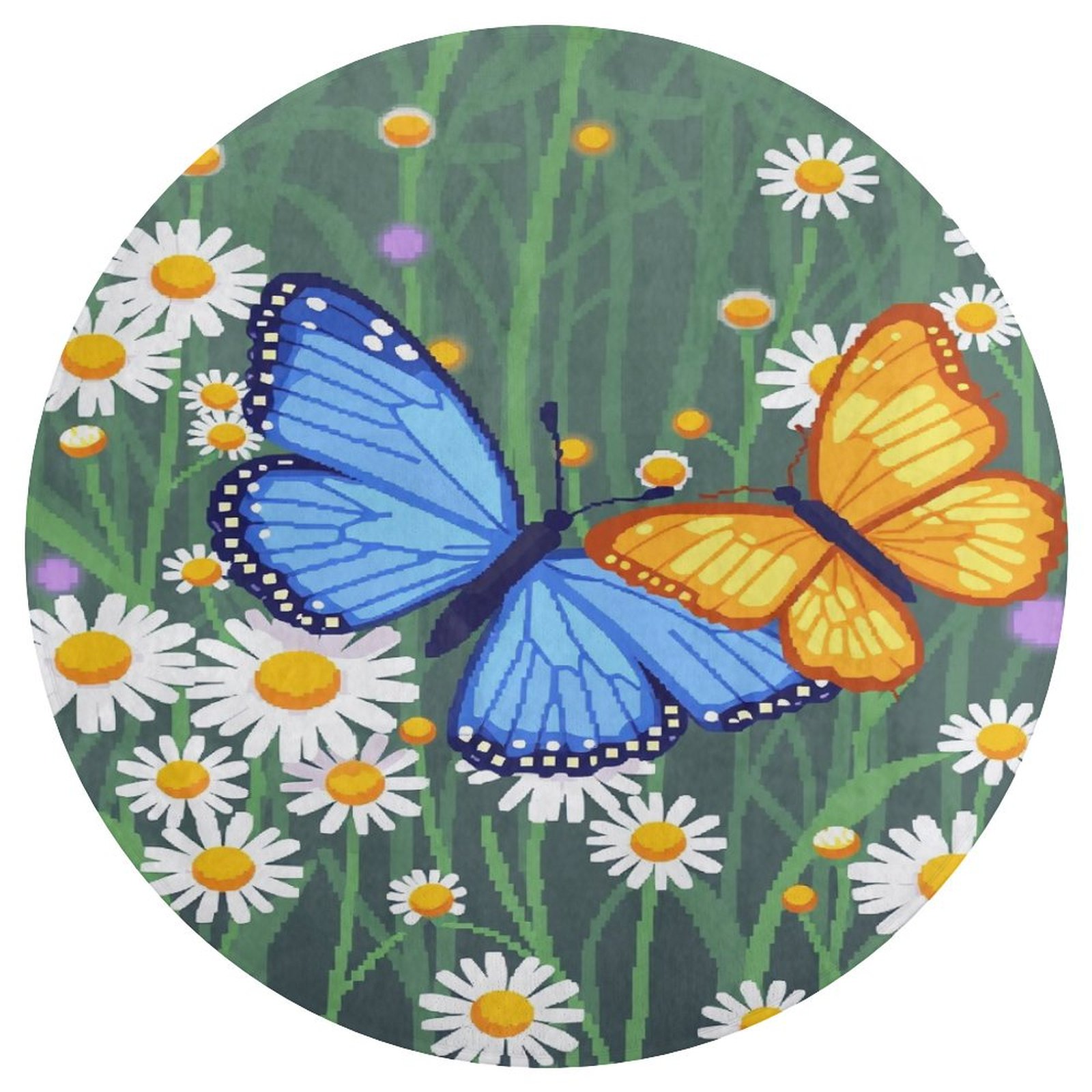 Daisy Circular Carpet Floor Mat Living Room Sofa Room Bed Rug Bedroom ...