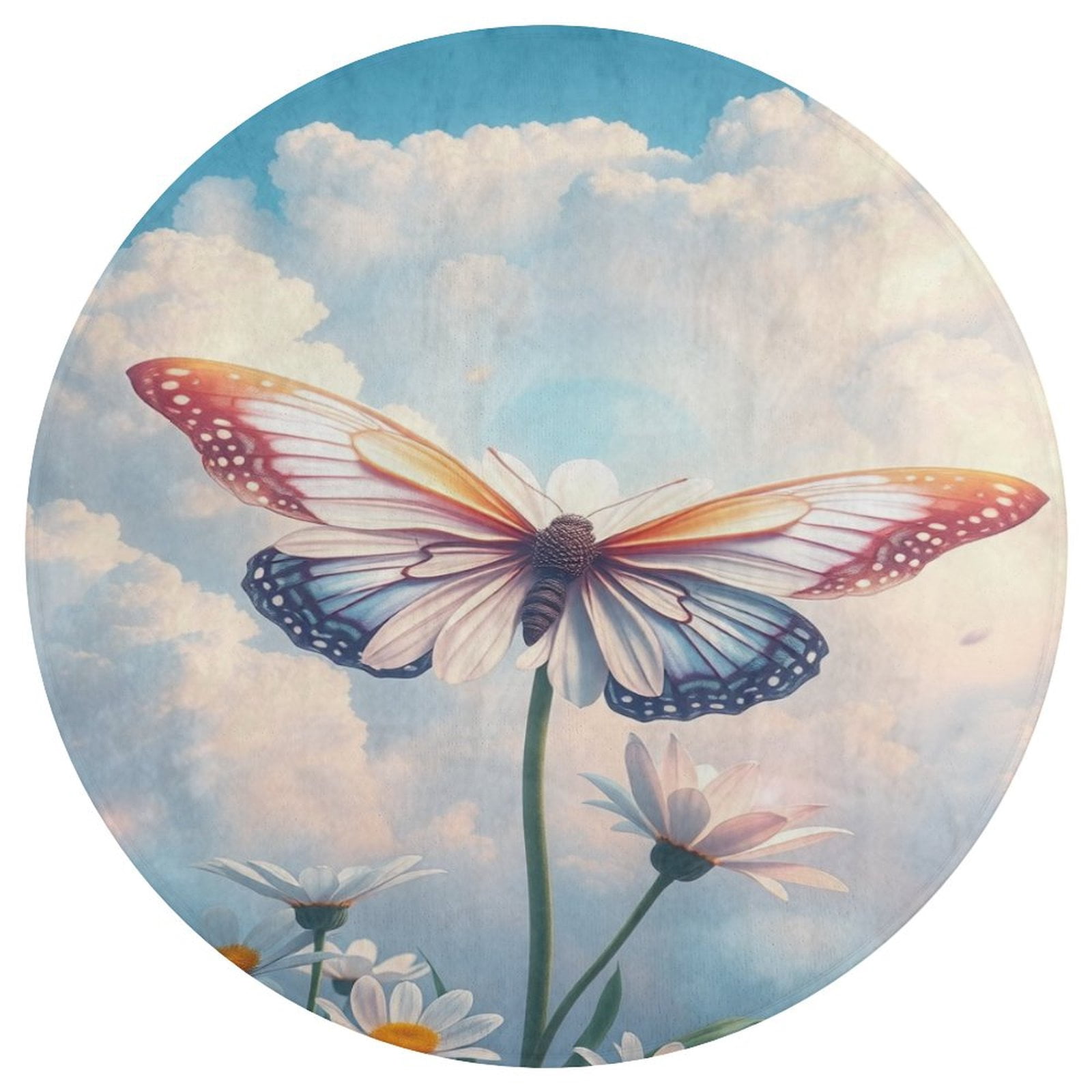 Daisy Circular Carpet Floor Mat Living Room Sofa Room Bed Rug Bedroom ...