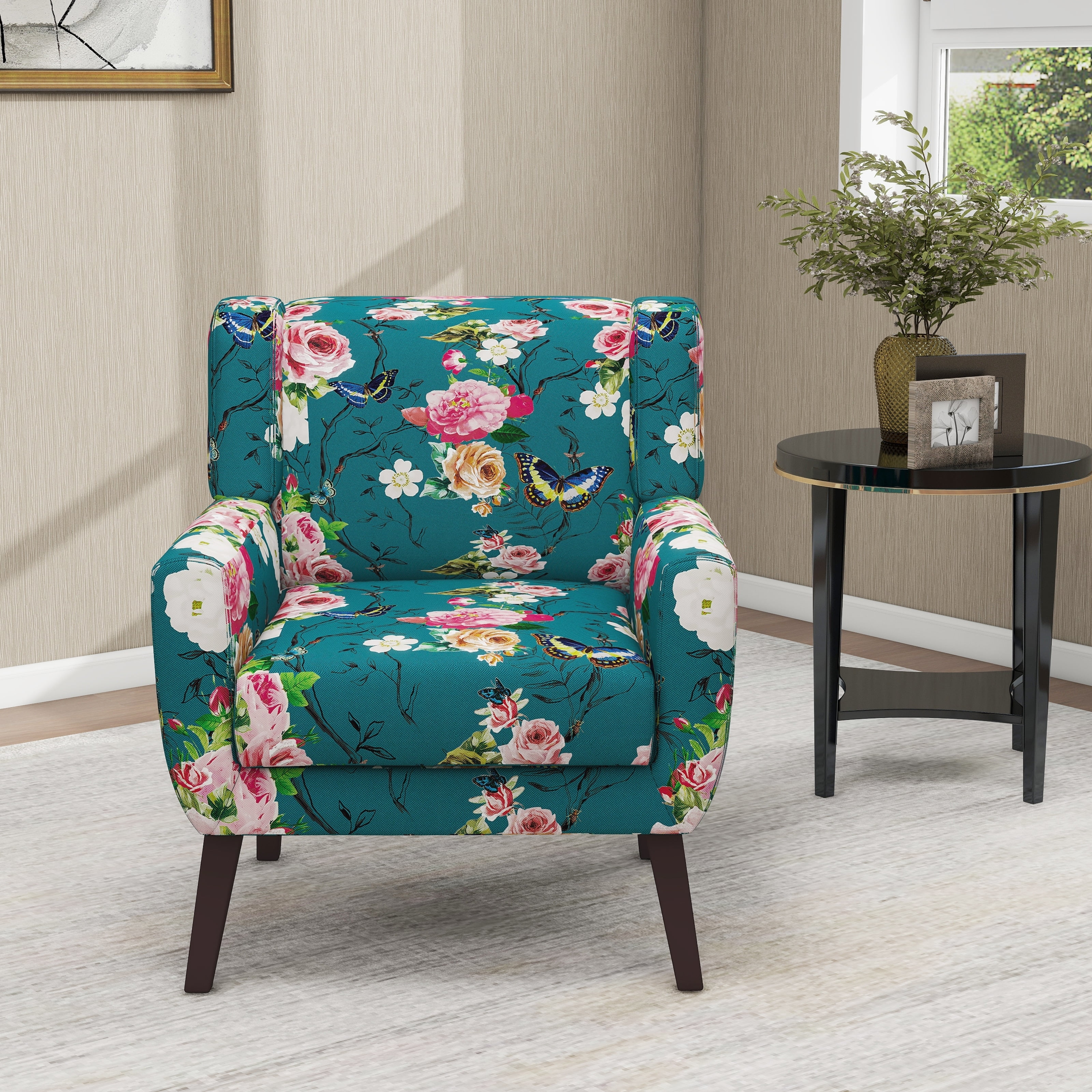 Daisy Cotton/ Linen Look Fabric Modern Accent Chair Armchair Accent ...