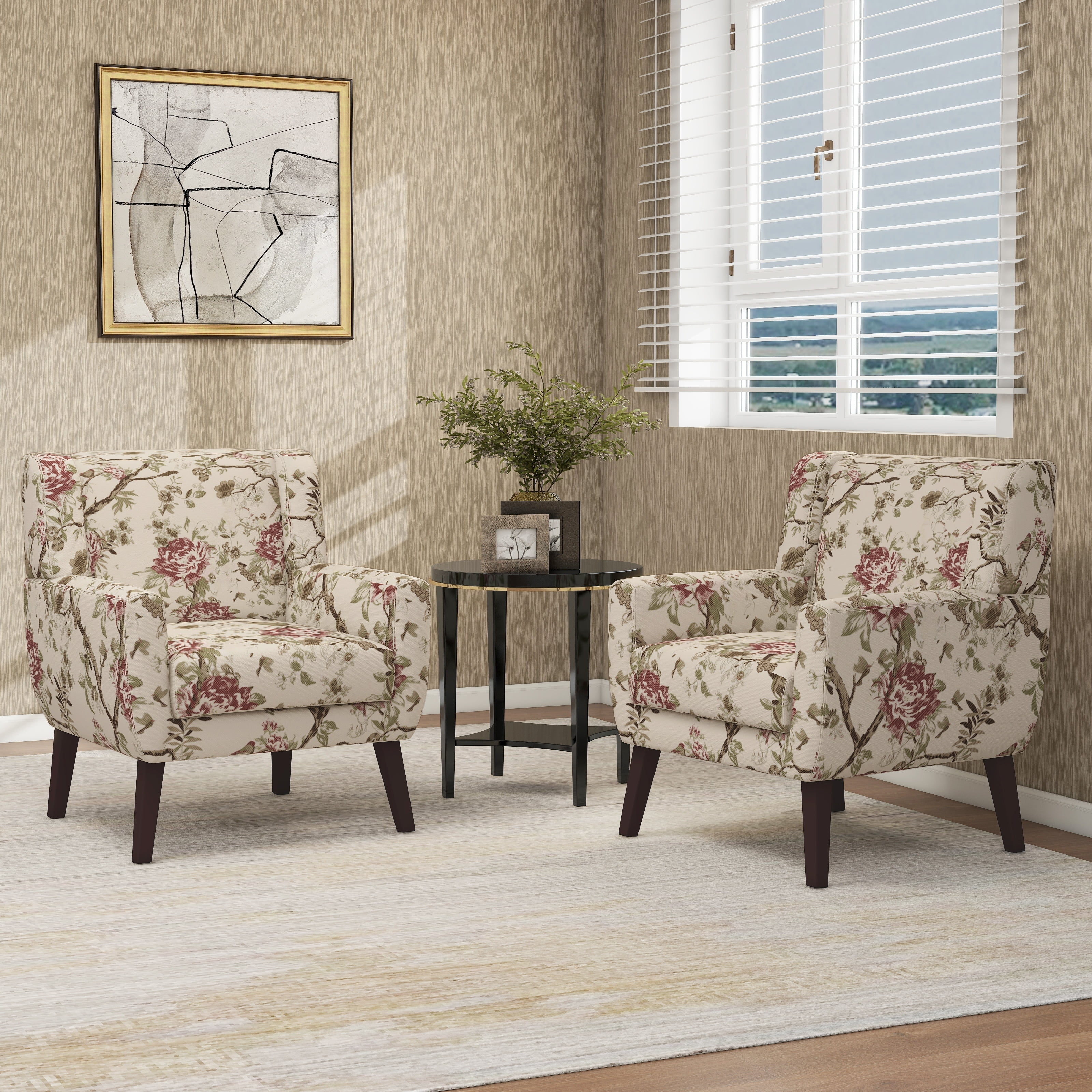 Daisy Cotton/ Linen Look Fabric Modern Accent Chair Armchair Sets ...